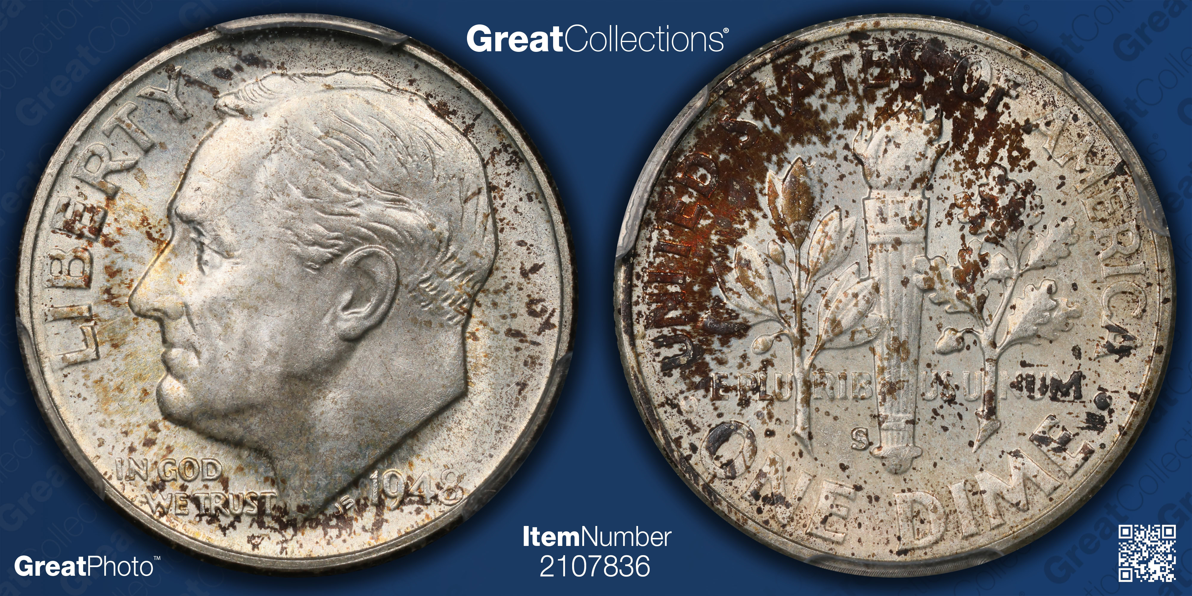 1948-S Roosevelt Dime PCGS MS-66 FB (Item 2107836) | GreatCollections ...