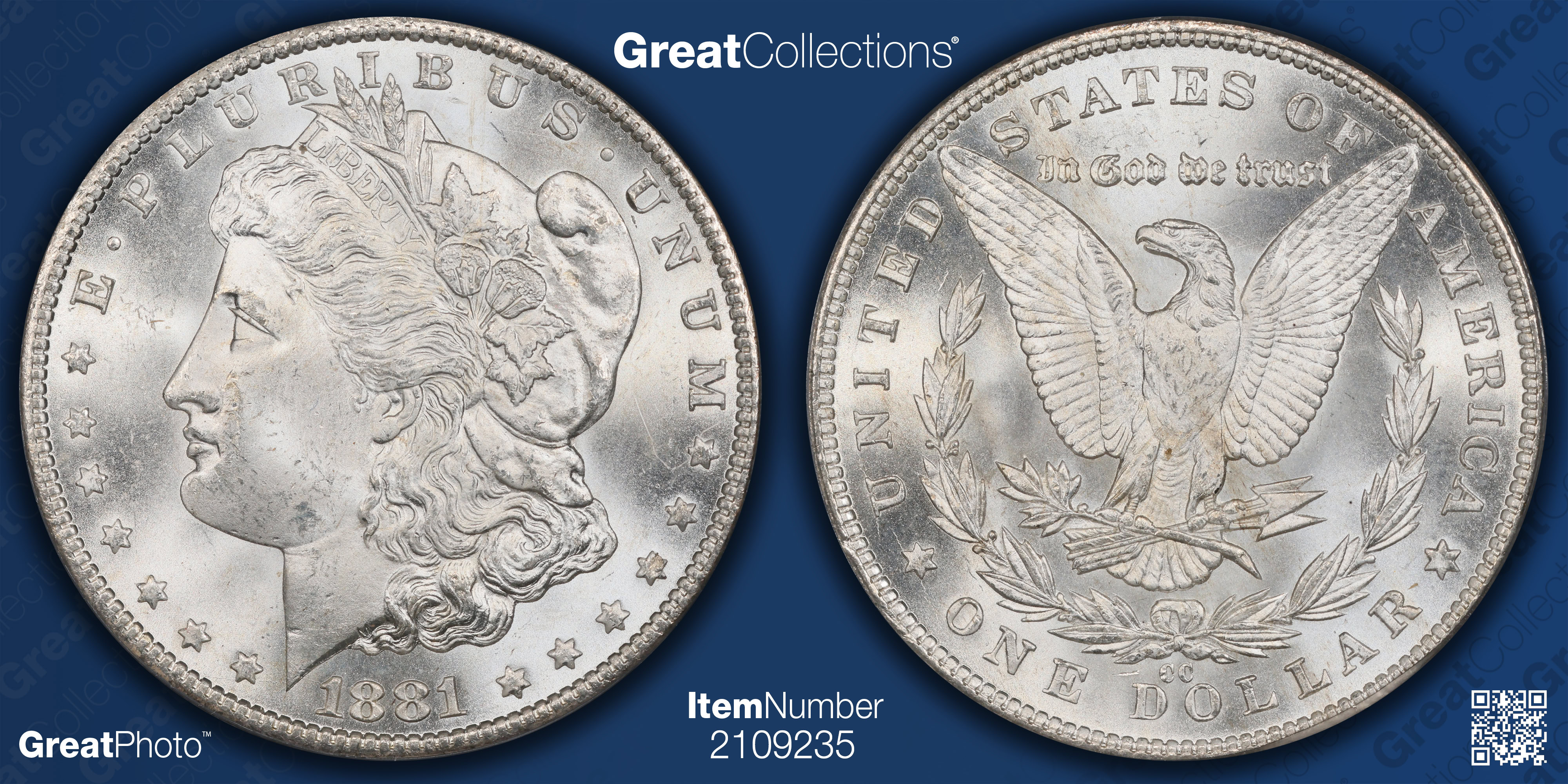 1881-CC Morgan Silver Dollar PCGS MS-64 OGH (Item 2109235 ...