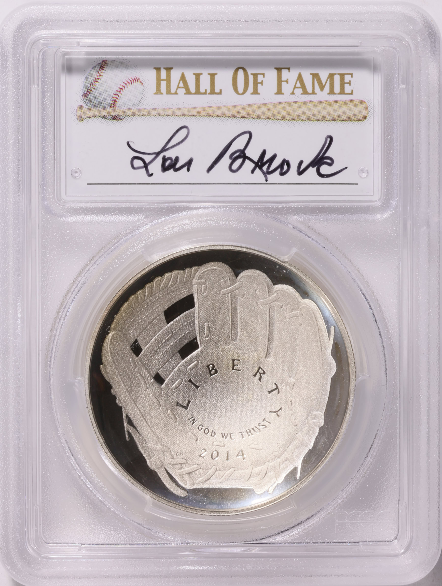 2014-P Baseball Hall of Fame Silver Dollar Lou Brock First Pitch ...