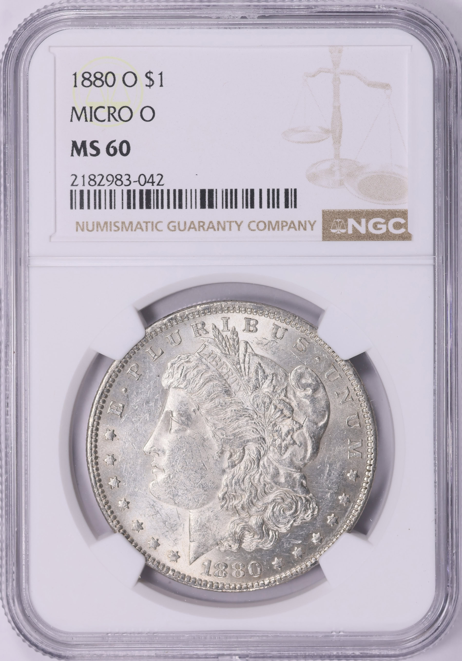 1880-O Morgan Silver Dollar Micro O NGC MS-60 (Item 2112255 ...