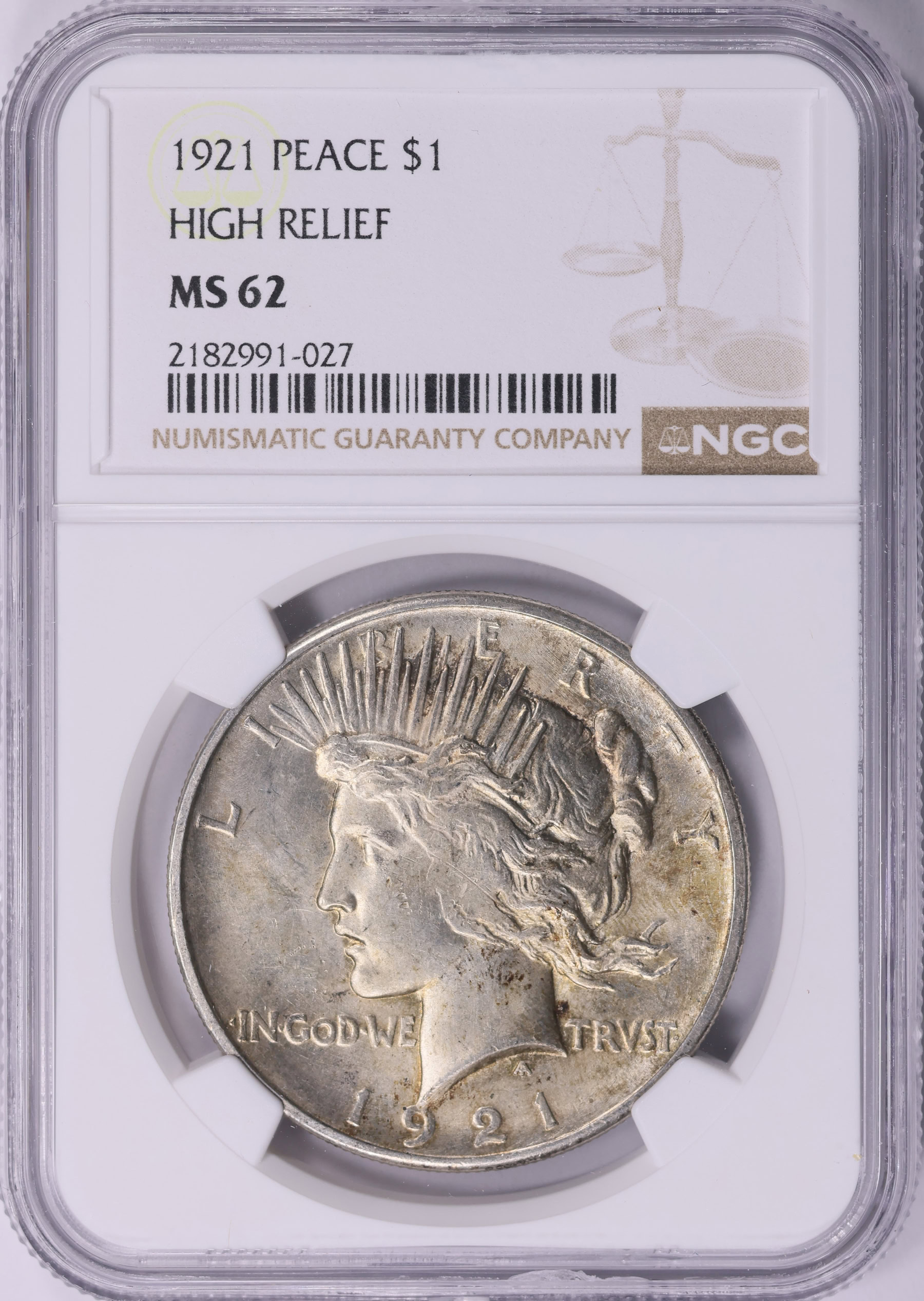 1921 Peace Silver Dollar High Relief NGC MS-62 (Item 2112307 ...