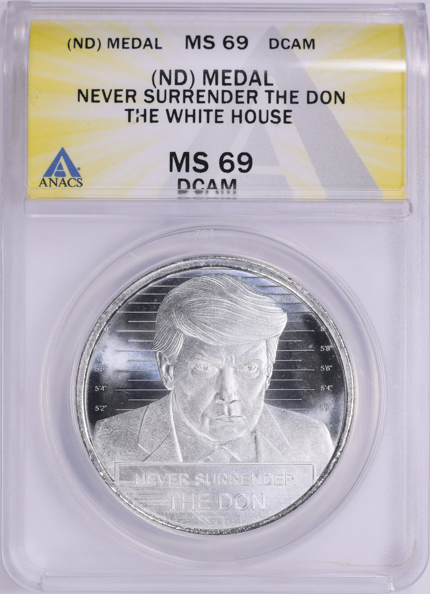 ND Silver 1oz Never Surrender The Don Private Mint Round ANACS MS-69 ...