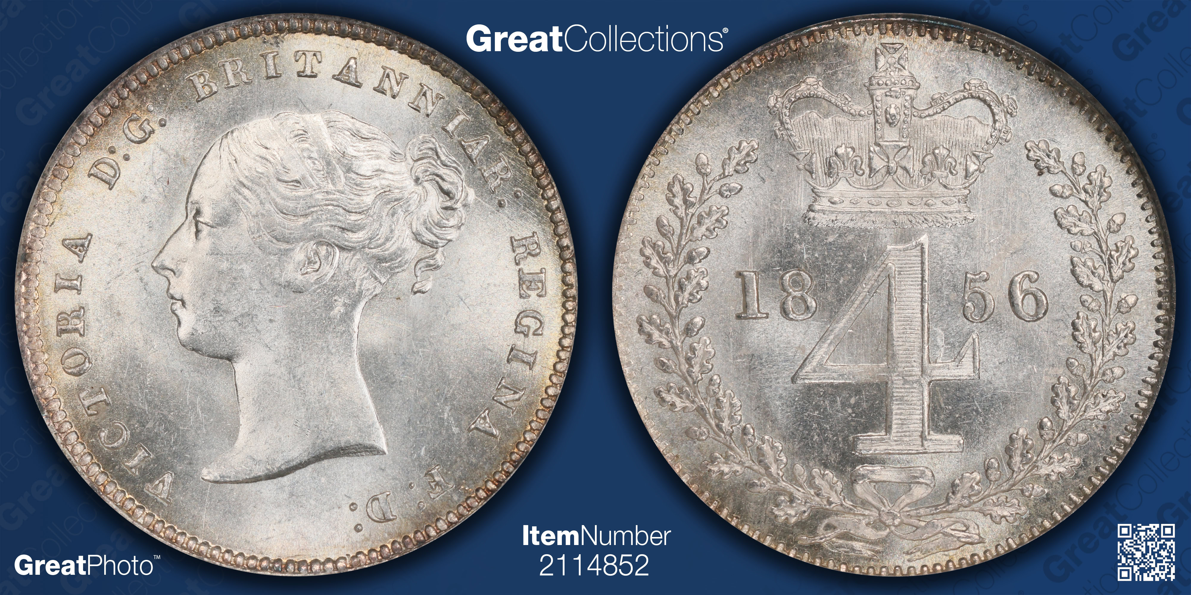 Great Britain 1856 Silver Maundy 4 Pence KM-732 NGC MS-64 (Item 2114852 ...