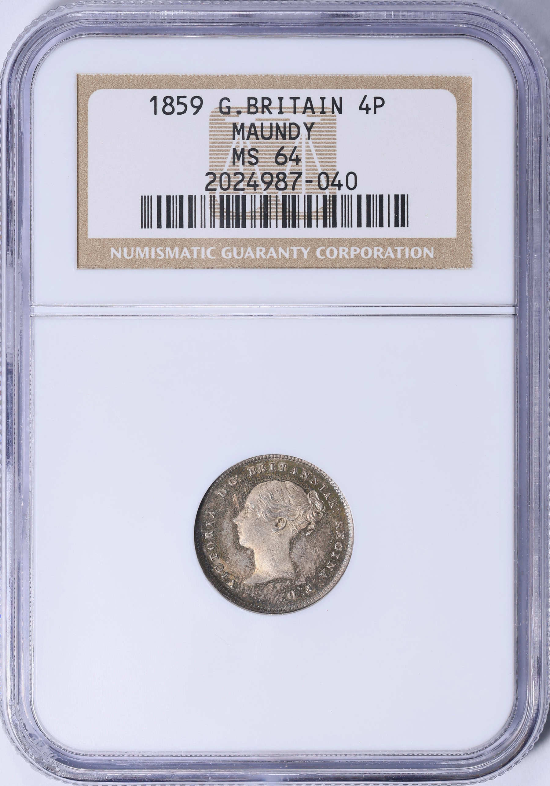 Great Britain 1859 Silver Maundy 4 Pence KM-732 NGC MS-64 (Toned) (Item ...