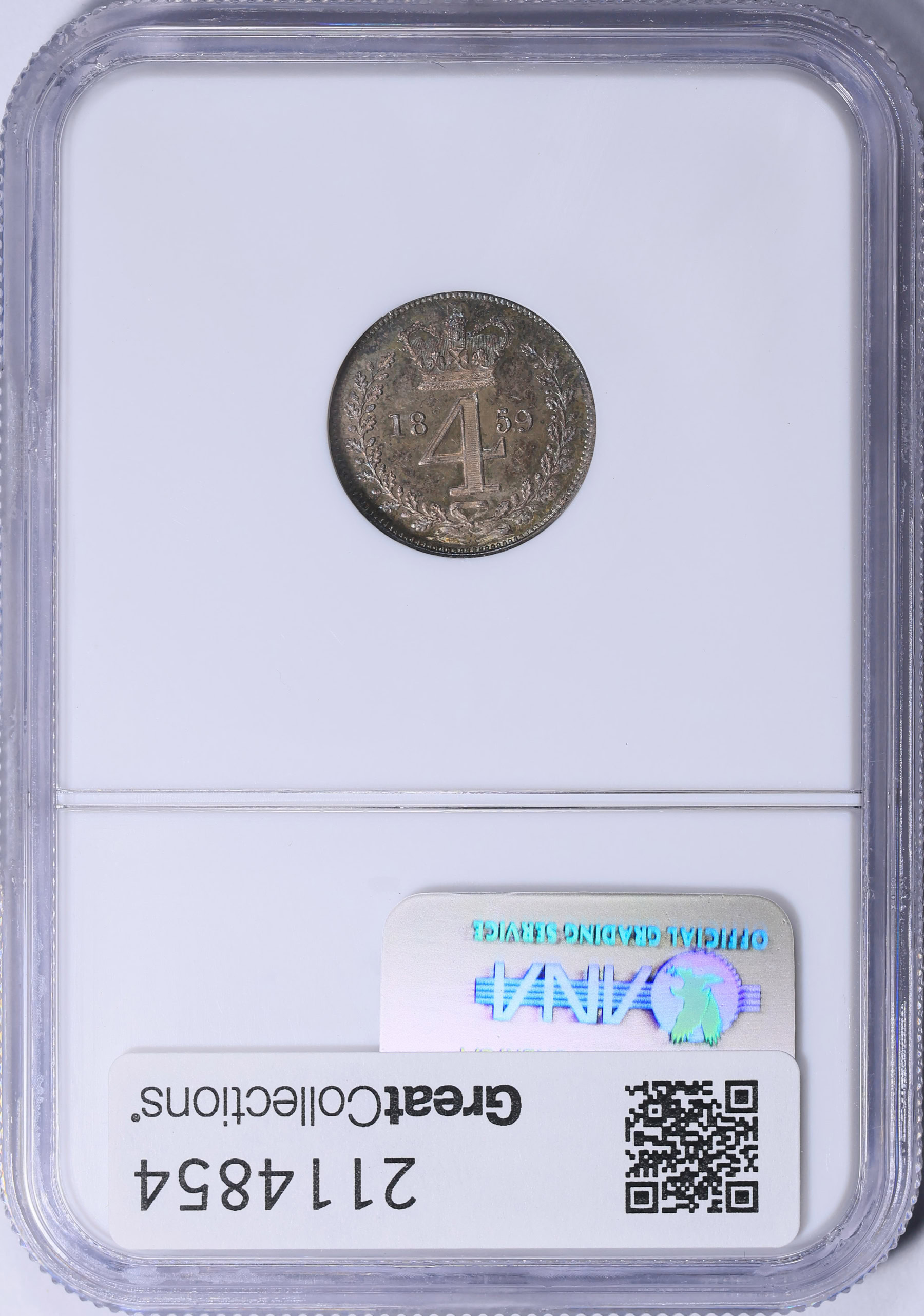 Great Britain 1859 Silver Maundy 4 Pence KM-732 NGC MS-64 (Toned) (Item ...