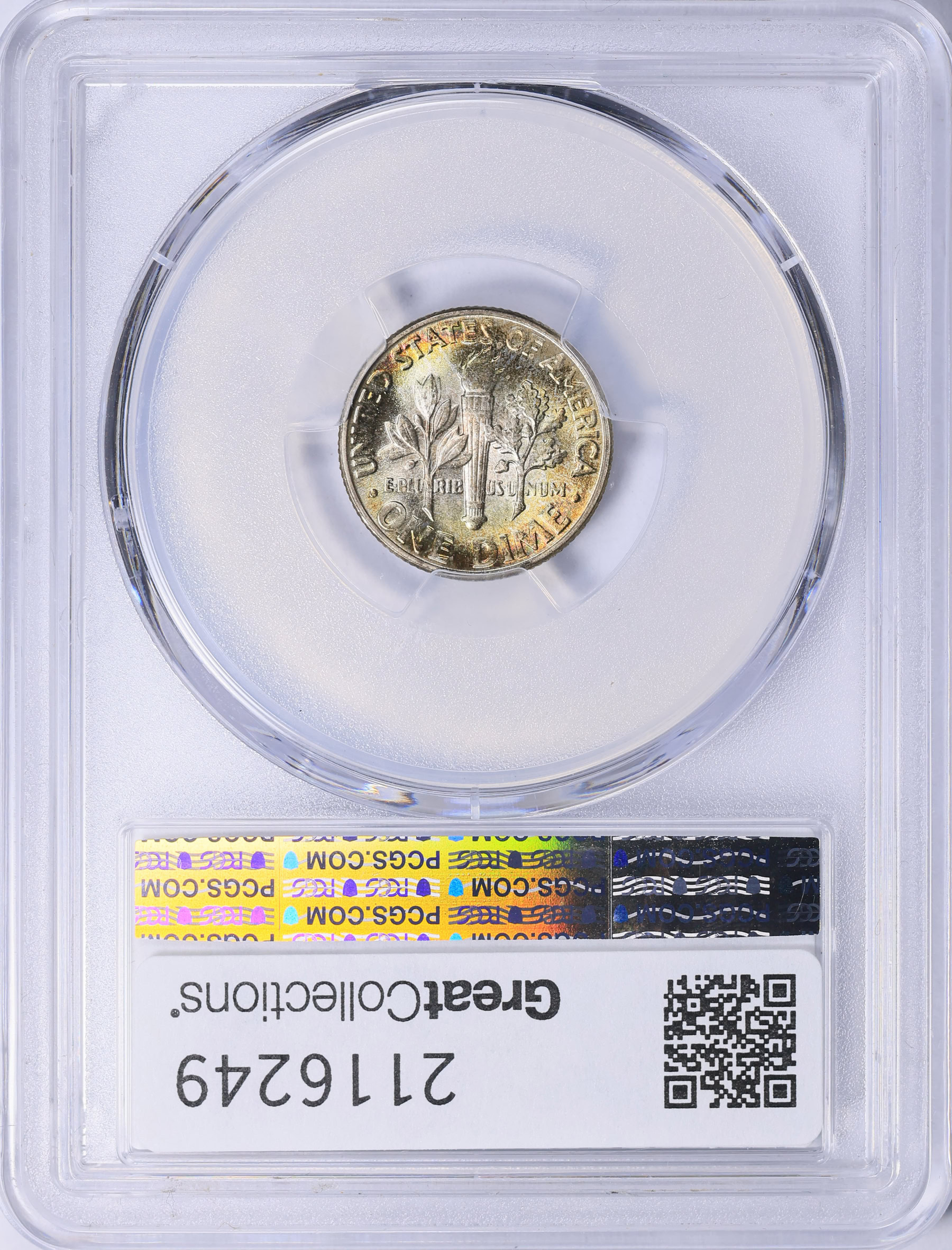 1949 Roosevelt Dime PCGS MS-67+ FB (Toned) (Daniel D. Biddle Collection ...