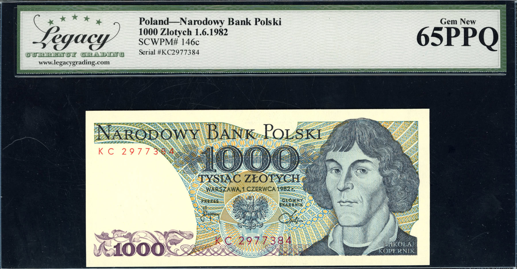 Poland 1982 1,000 Zlotych Narodowy Bank Polski Note SCWPM-146c Legacy ...