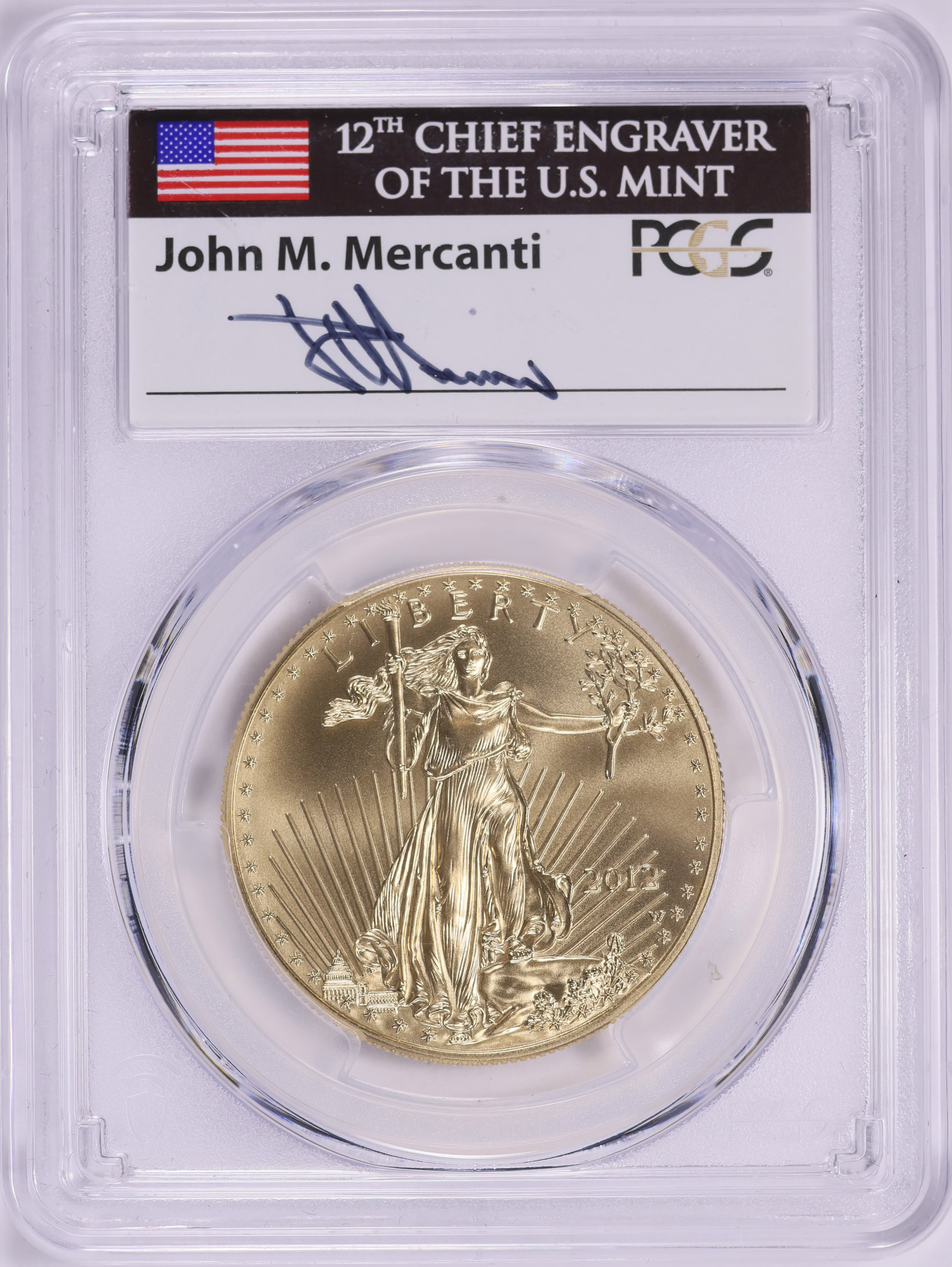 2012-W $50 One-Ounce Gold American Eagle Burnished PCGS SP-70 (Mercanti ...