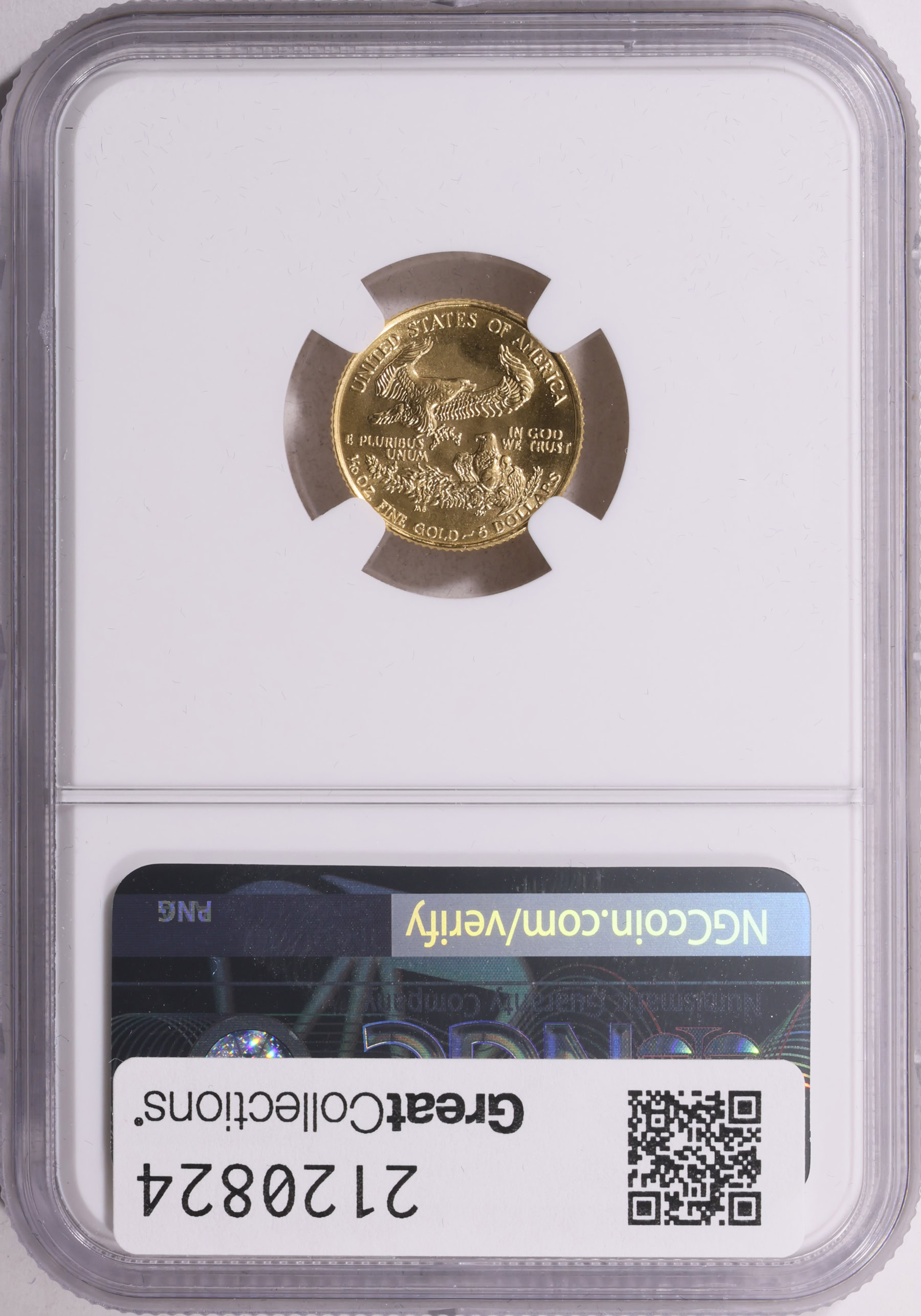 1991 $5 Tenth-Ounce Gold American Eagle NGC MS-70 (Miley Frost Signed ...