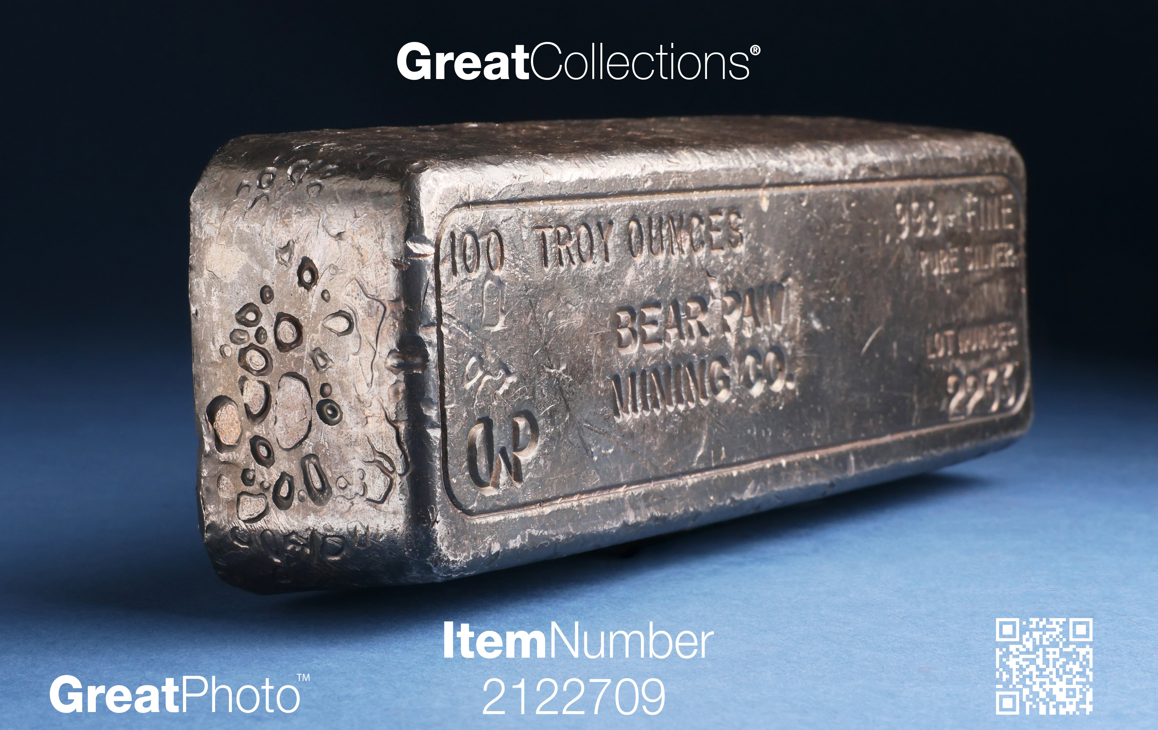 ND Silver 100.71oz Bear Paw Mining Co. Ingot/Bar Uncertified (ASW = 100 ...
