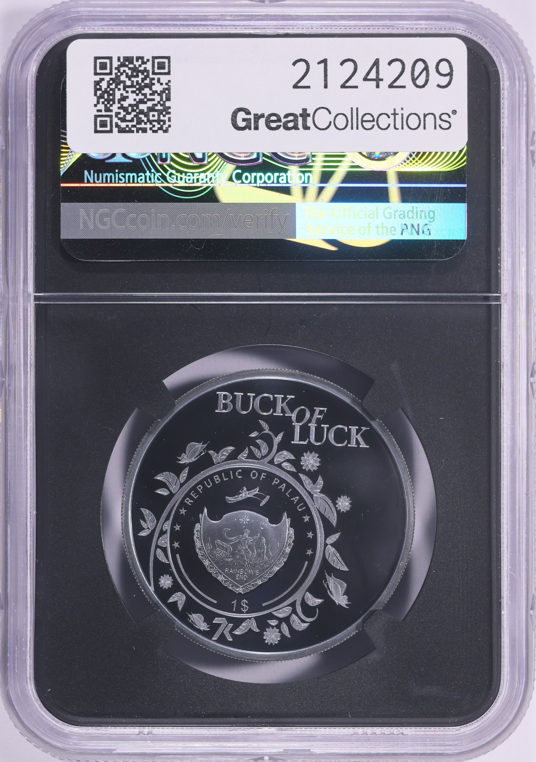 Palau 2023 Silver $1 Lucky Buck 4 Leaf Clover KM-974 NGC Proof-70 UC ...