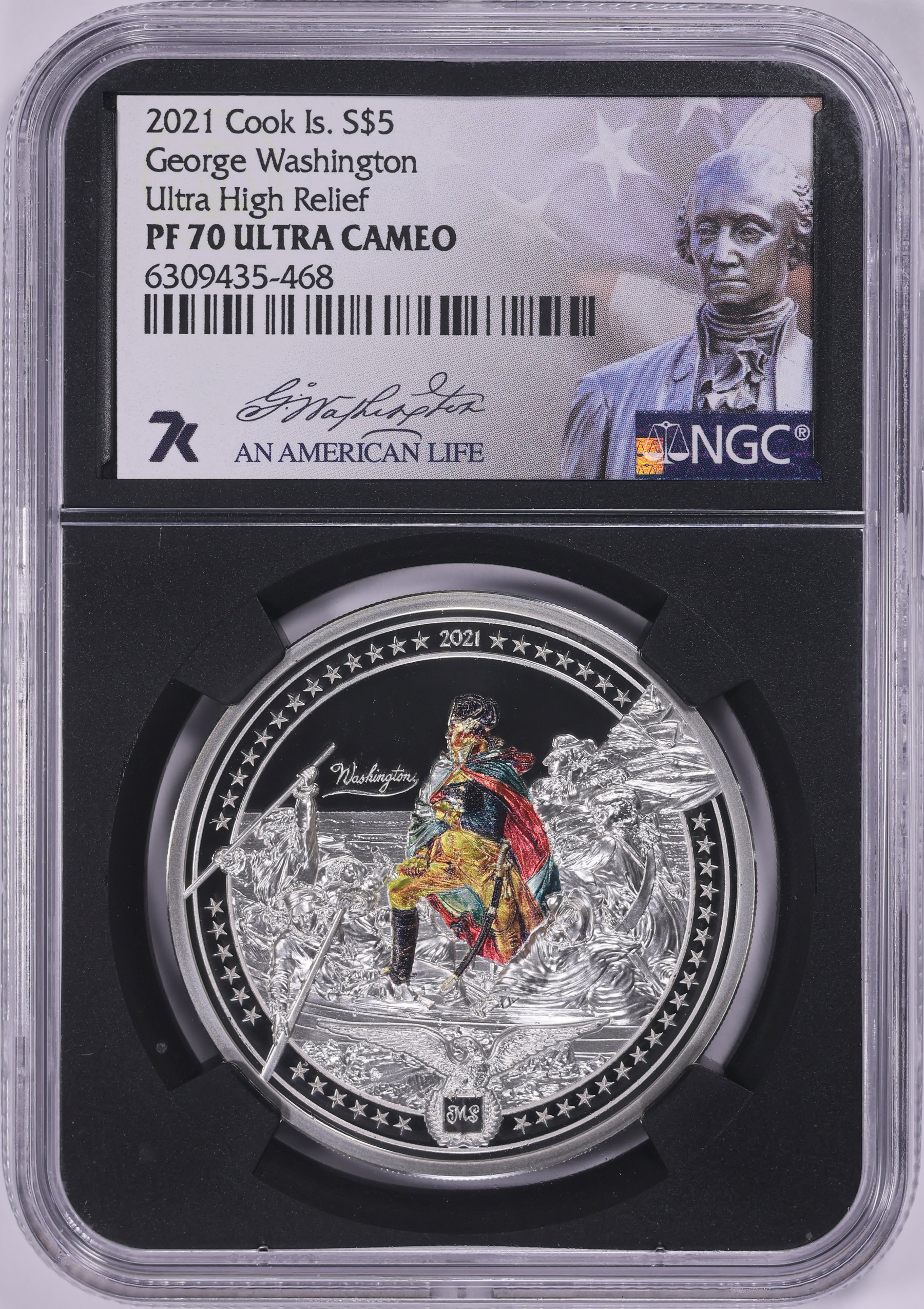 Cook Islands 2021 Silver $5 George Washington Crossing the Deleware ...