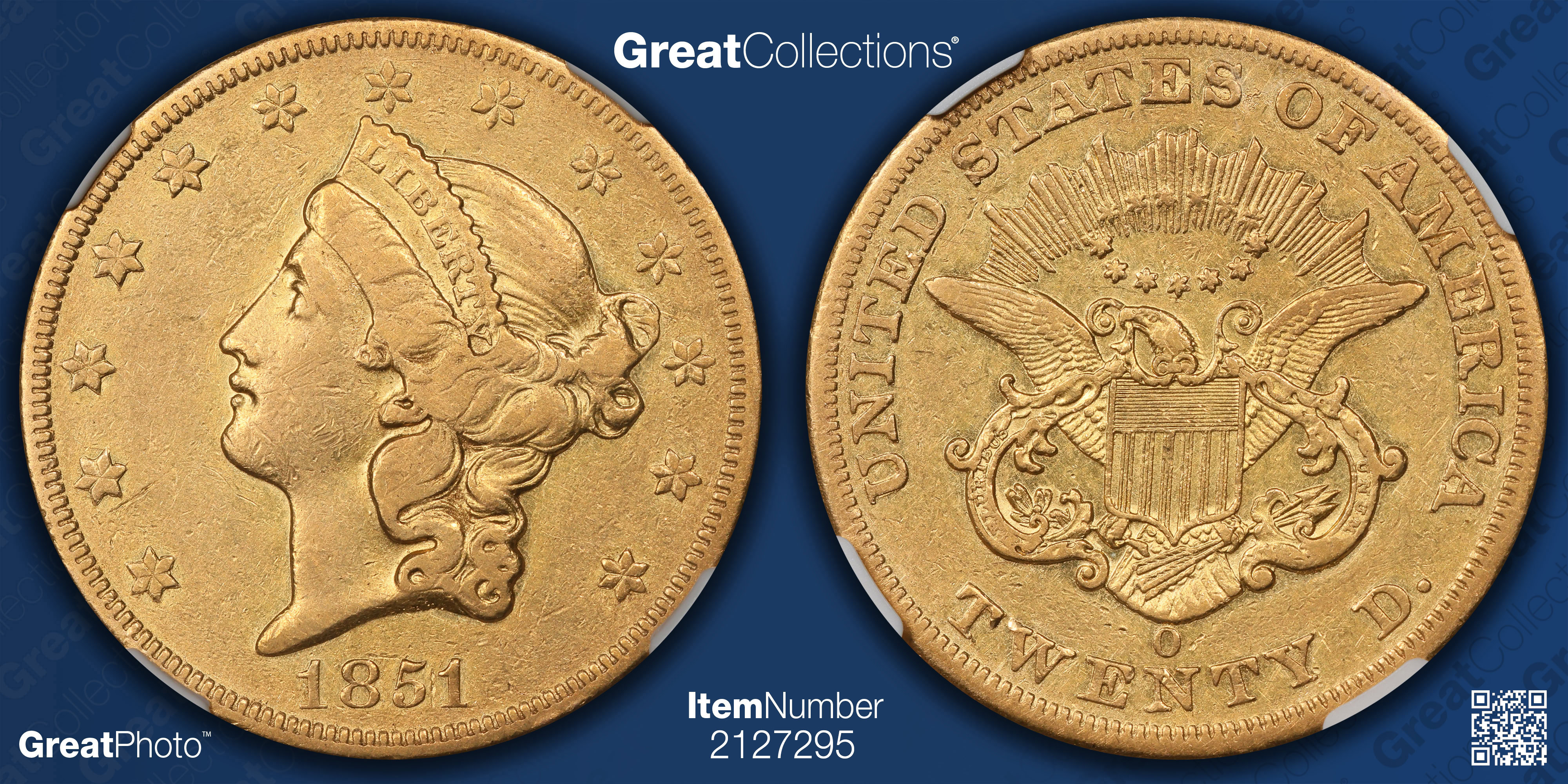 1851-O Liberty Gold Double Eagle NGC XF-40 (Item 2127295 ...