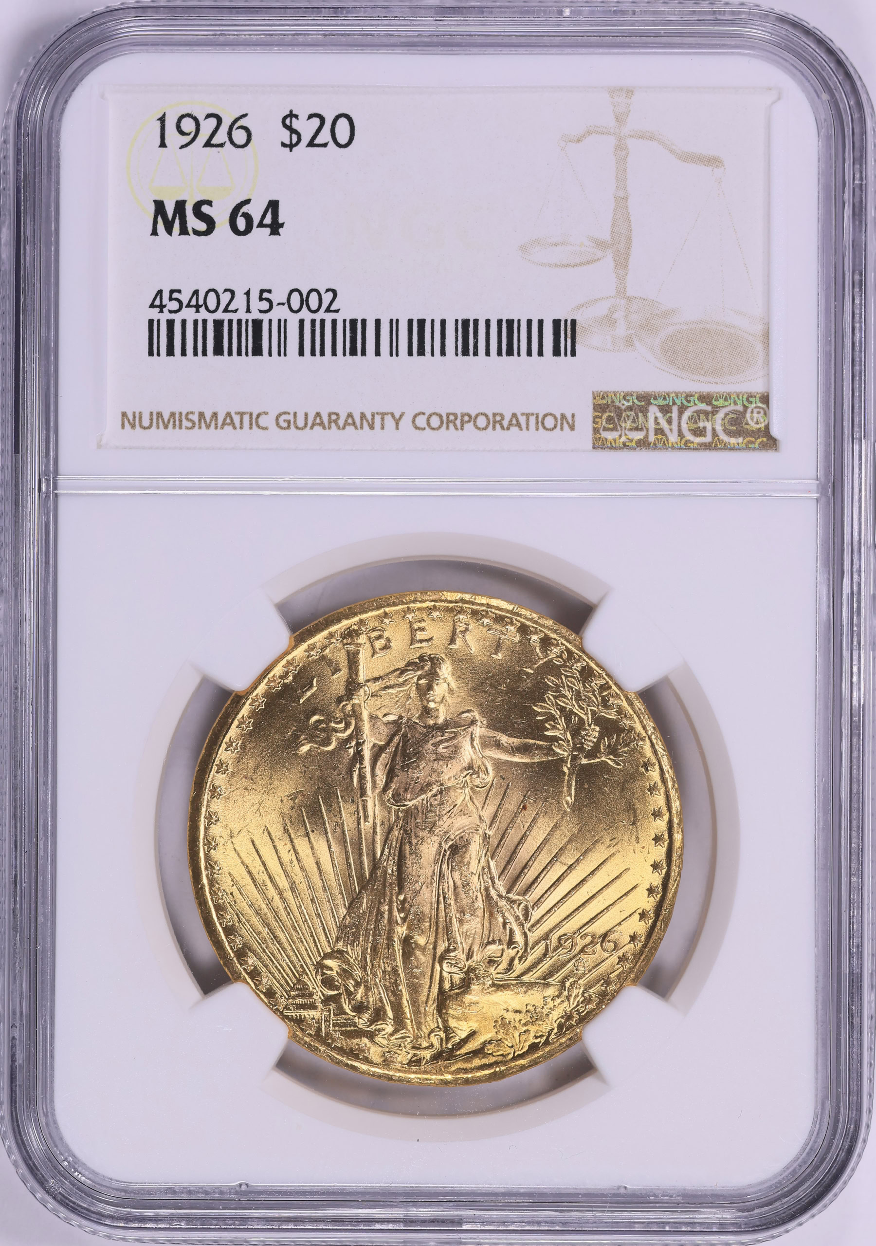 1926 Saint-Gaudens Gold Double Eagle NGC MS-64 (Item 2129357 ...