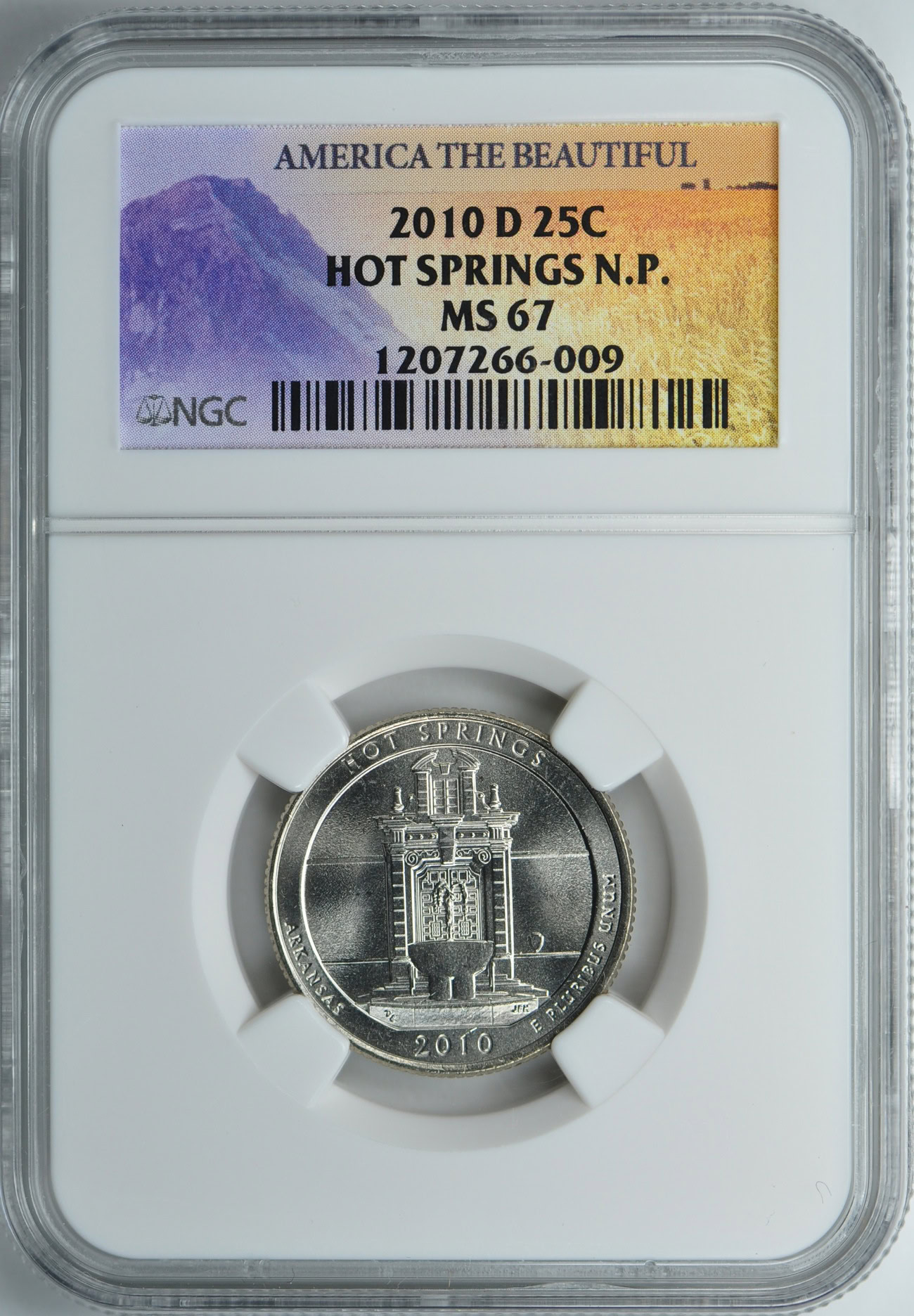2010-D America the Beautiful Quarter Hot Springs NGC MS-67 (Item 21338 ...