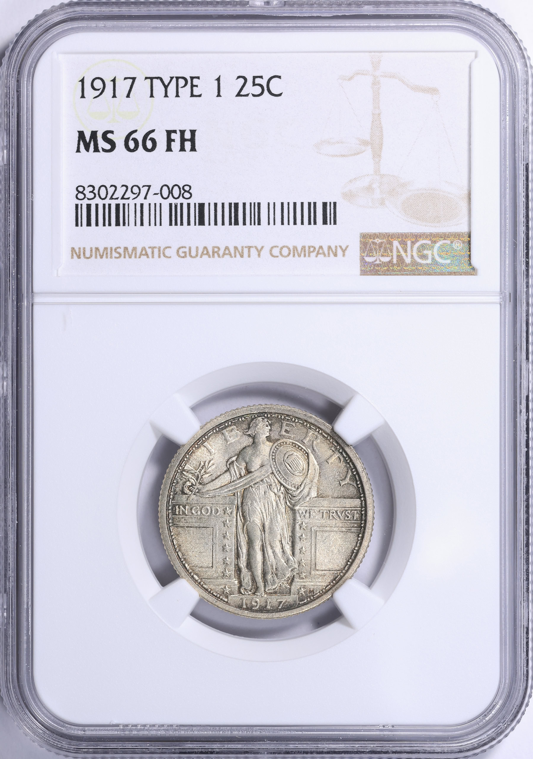 1917 Standing Liberty Quarter Type 1 NGC MS-66 FH (Item 2137877 ...