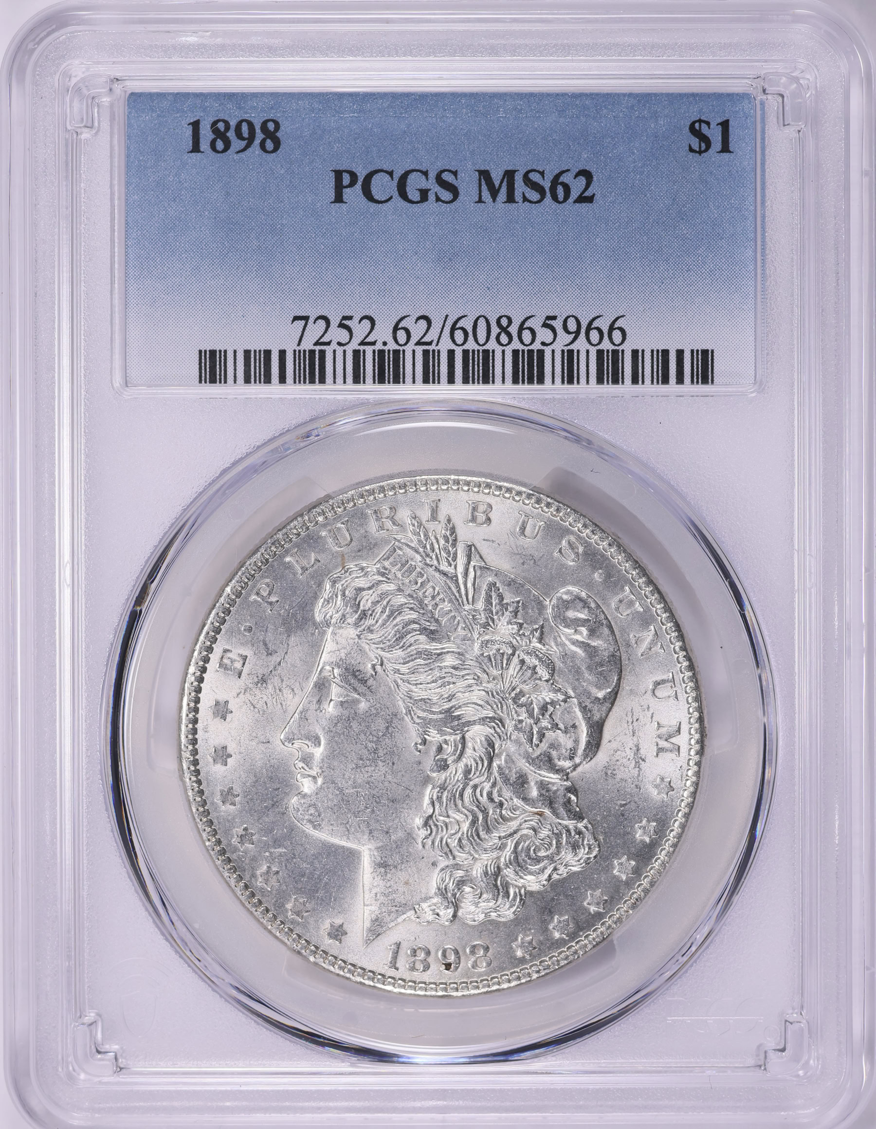 1898 Morgan Silver Dollar PCGS MS-62 (Item 2138334) | GreatCollections ...