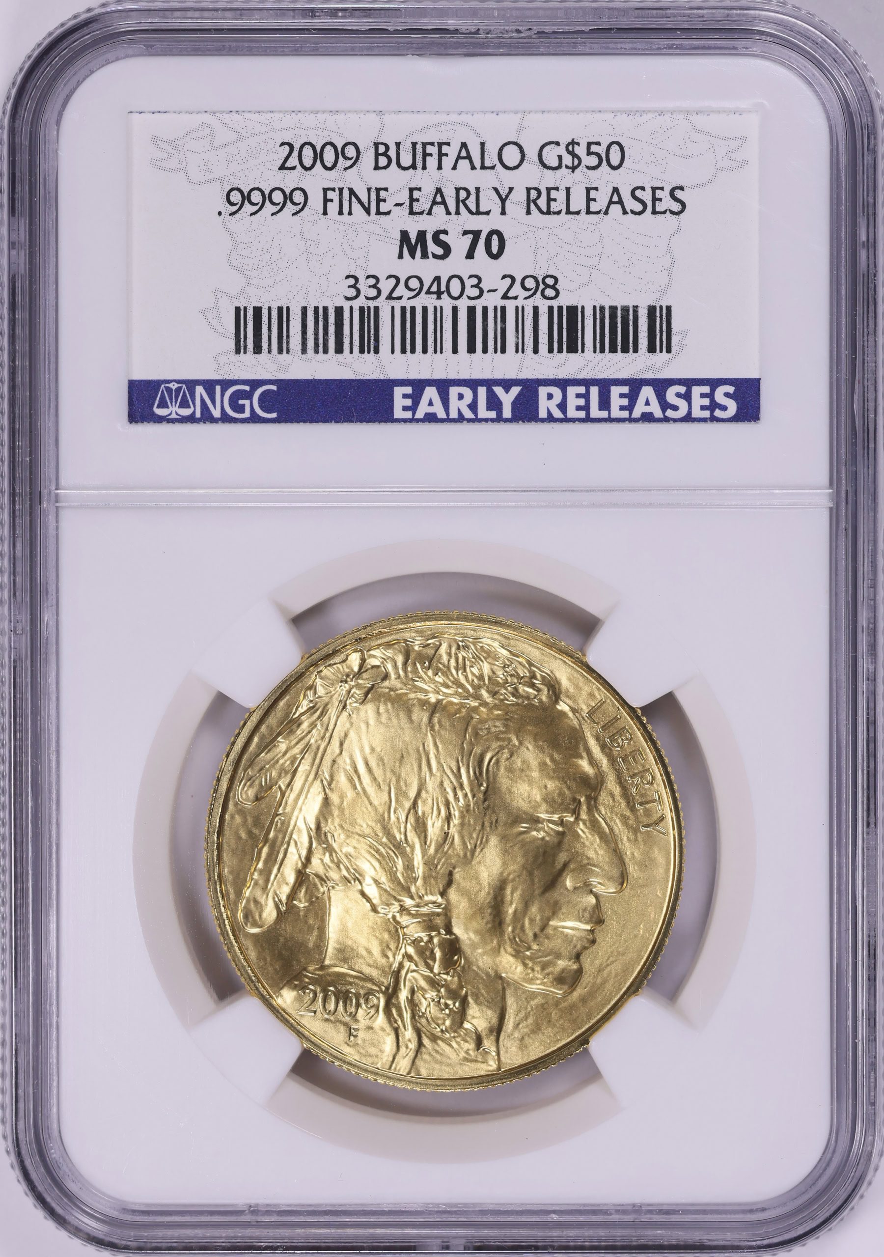 2009 $50 One-Ounce Gold American Buffalo Early Releases NGC MS-70 (Item ...