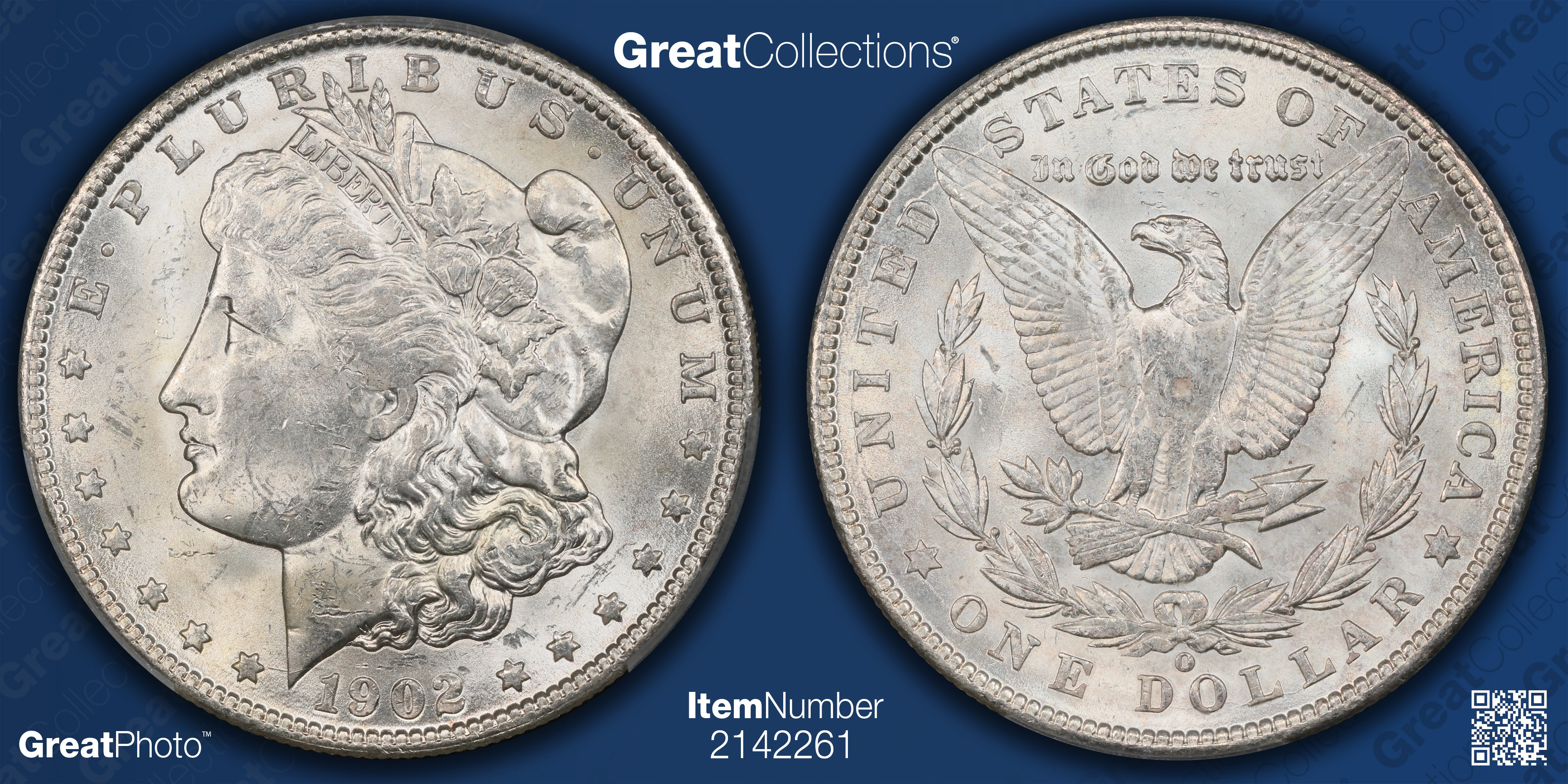 Mint Error 1902-O Morgan Silver Dollar Struck-Through Reverse PCGS MS ...