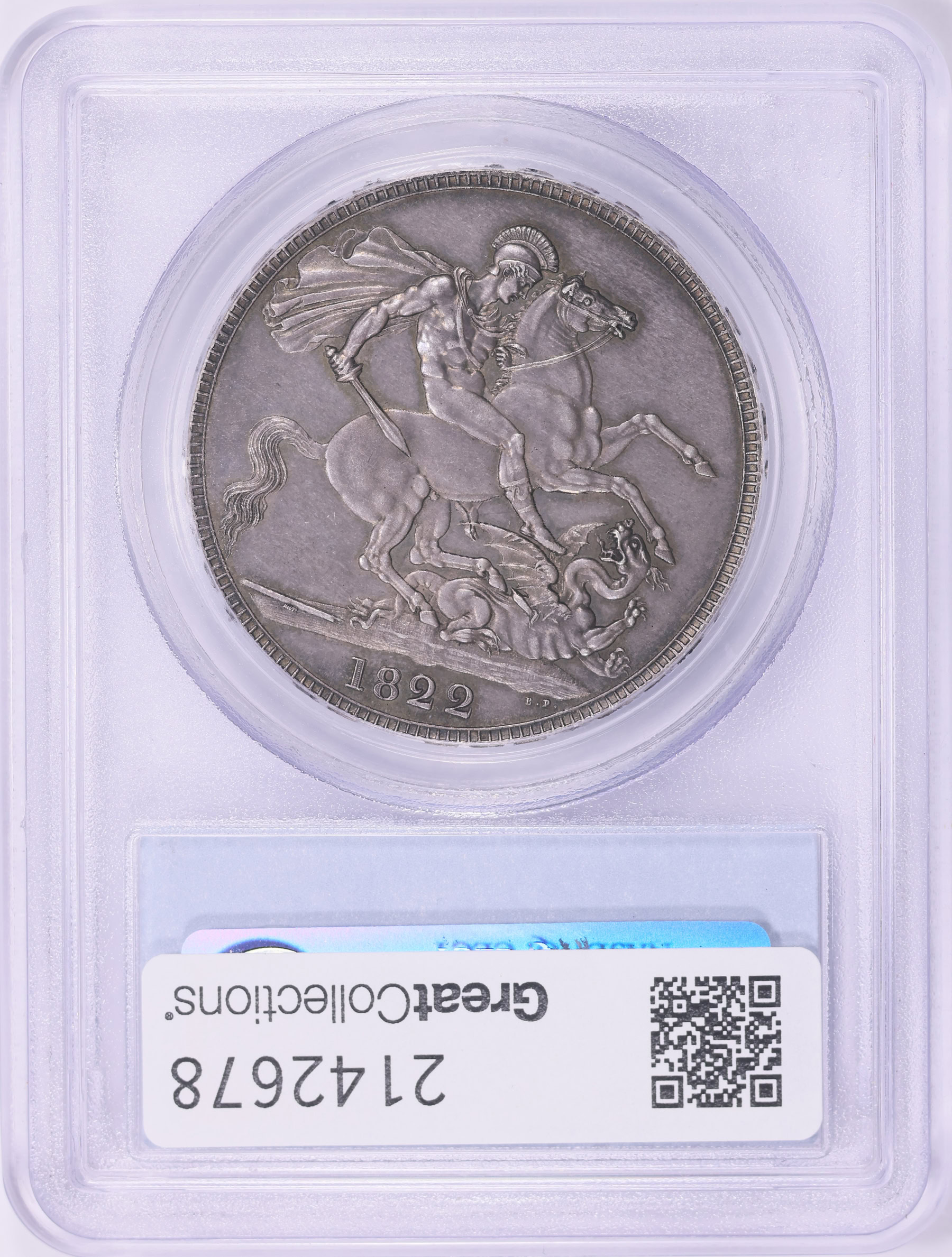 Great Britain 1822 Silver Crown TERTIO Edge KM-680.1 PCGS MS-63 (Item ...
