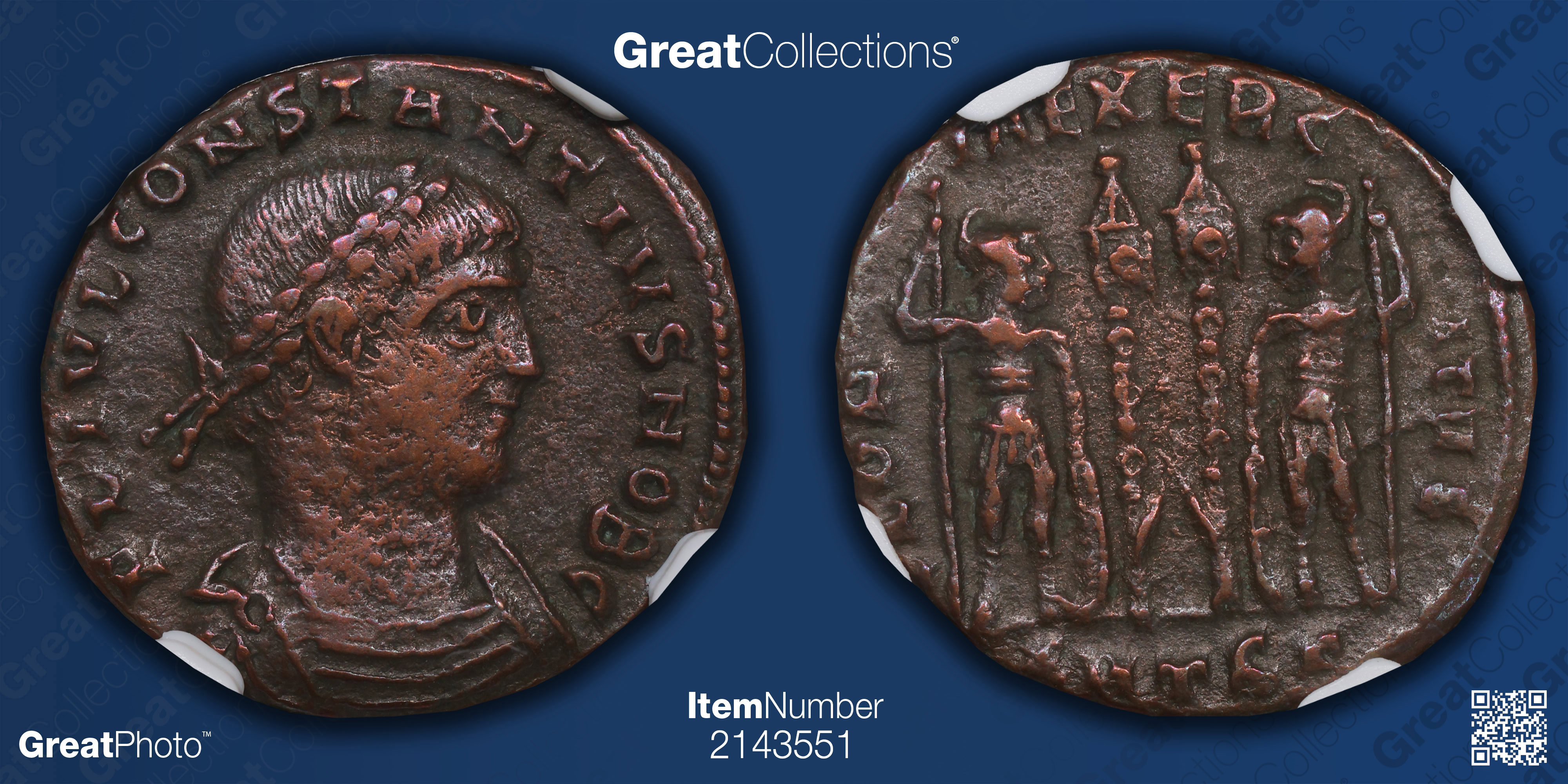 Ancient Roman Empire, Constantius II as Caesar (A.D. 324-337) AE3/4 (BI ...