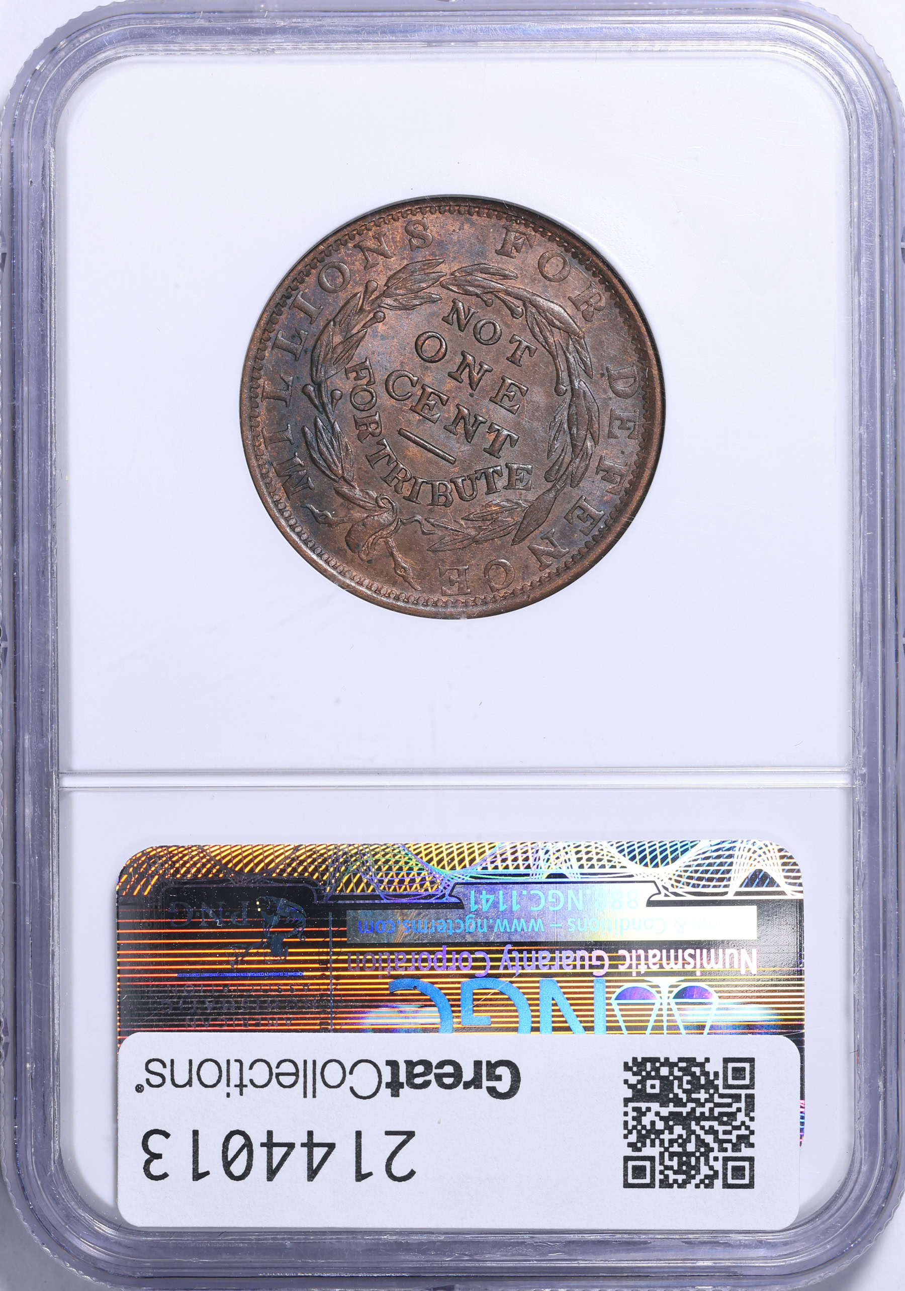 1837 Substitute For Shin Plasters - Not One Cent HT-57 Hard Times Token ...