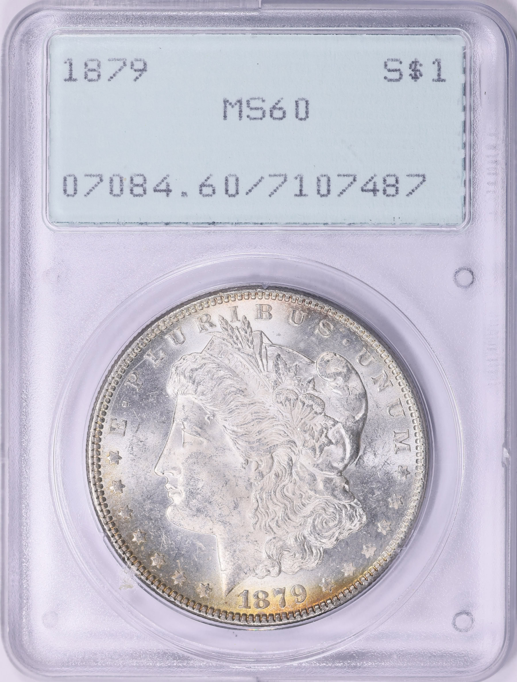 1879 Morgan Silver Dollar PCGS MS-60 OGH (1st Gen) (Toned) (Item ...