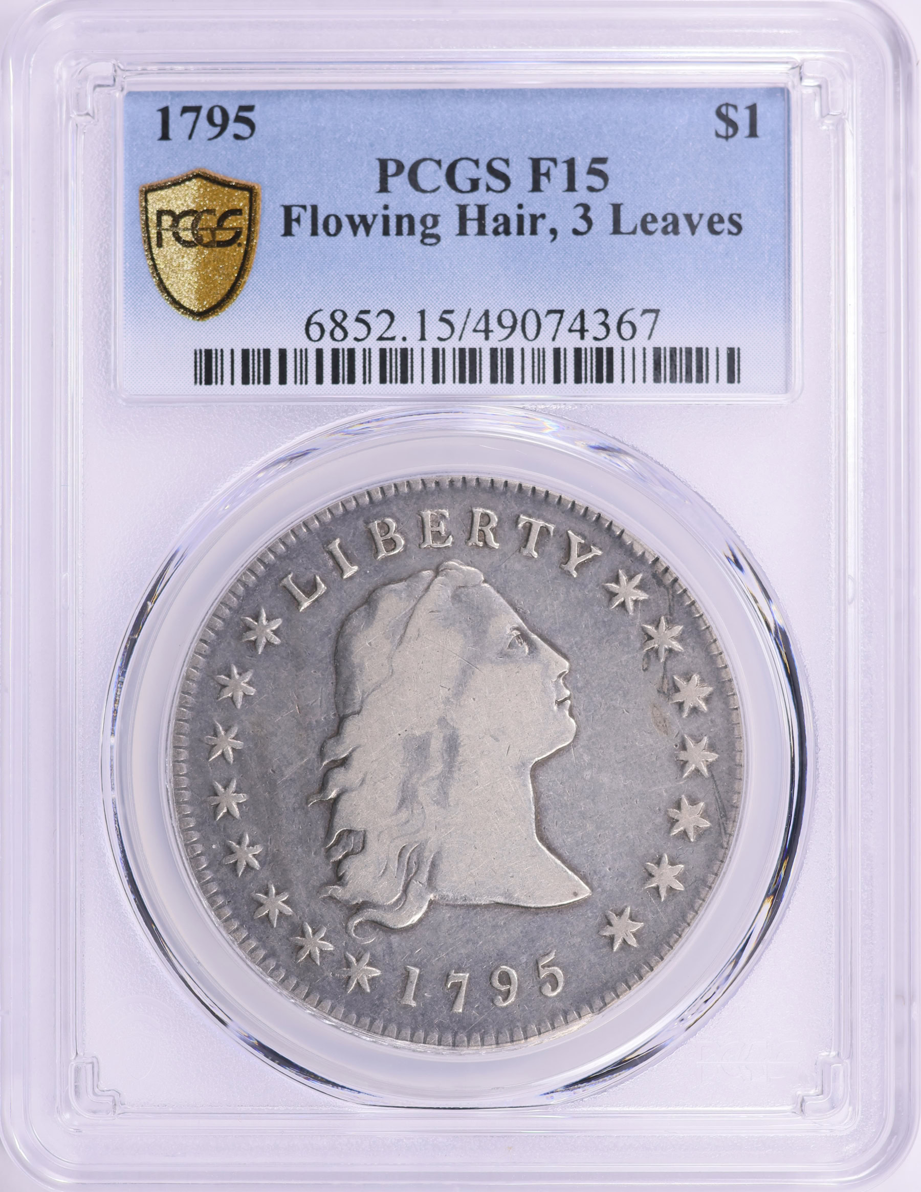 1795 Flowing Hair Silver Dollar 3 Leaves PCGS F-15 (Item 2148220 ...