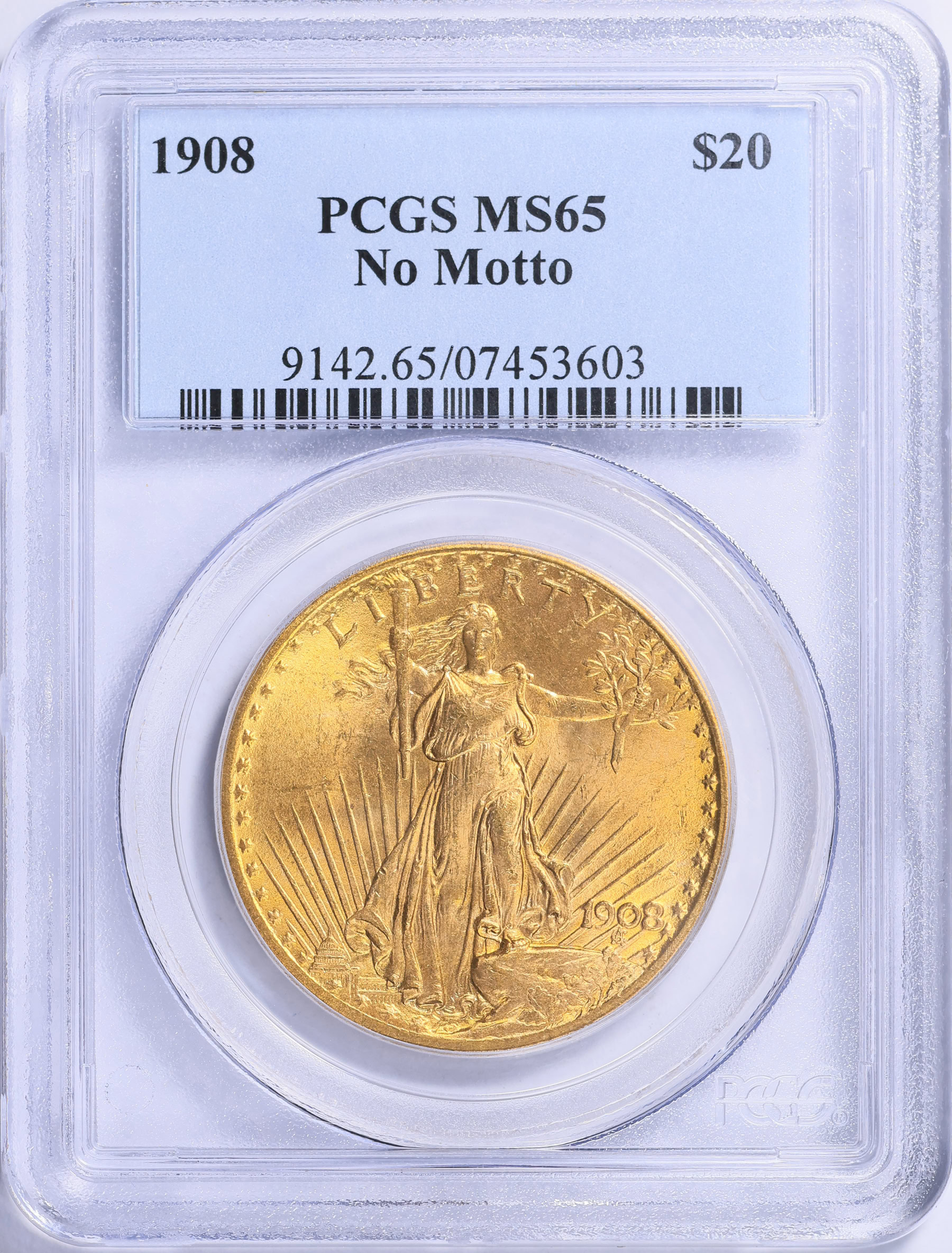 1908 Saint-Gaudens Gold Double Eagle No Motto PCGS MS-65 (Item 2148271 ...