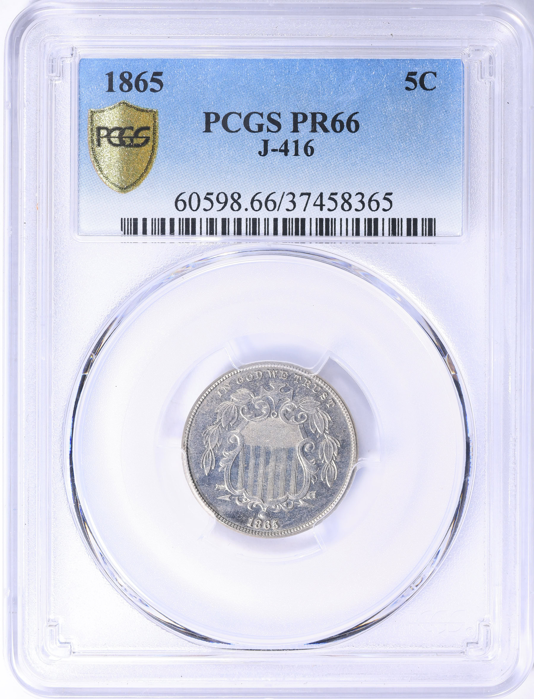 Pattern 1865 5c J-416 PCGS Proof-66 (Item 2154771) | GreatCollections ...