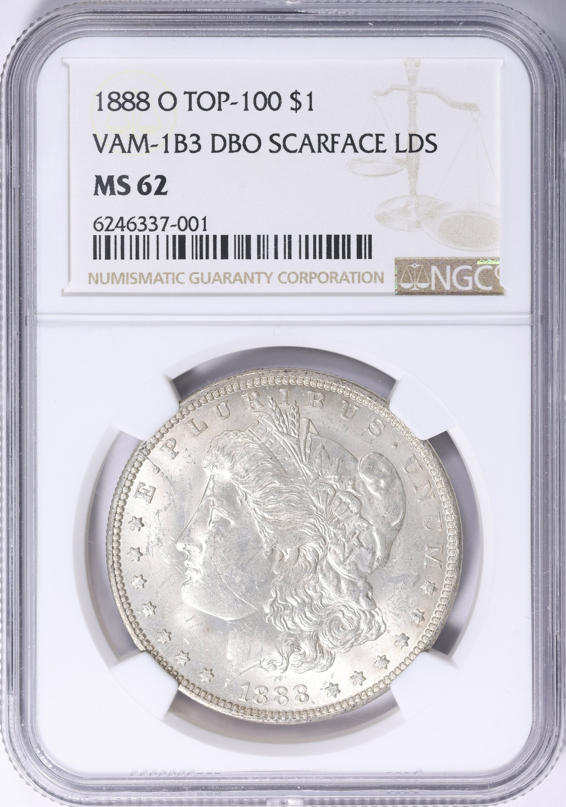 1888-O Morgan Silver Dollar VAM-1B3 DBO SCARFACE LDS *Top 100* NGC MS ...