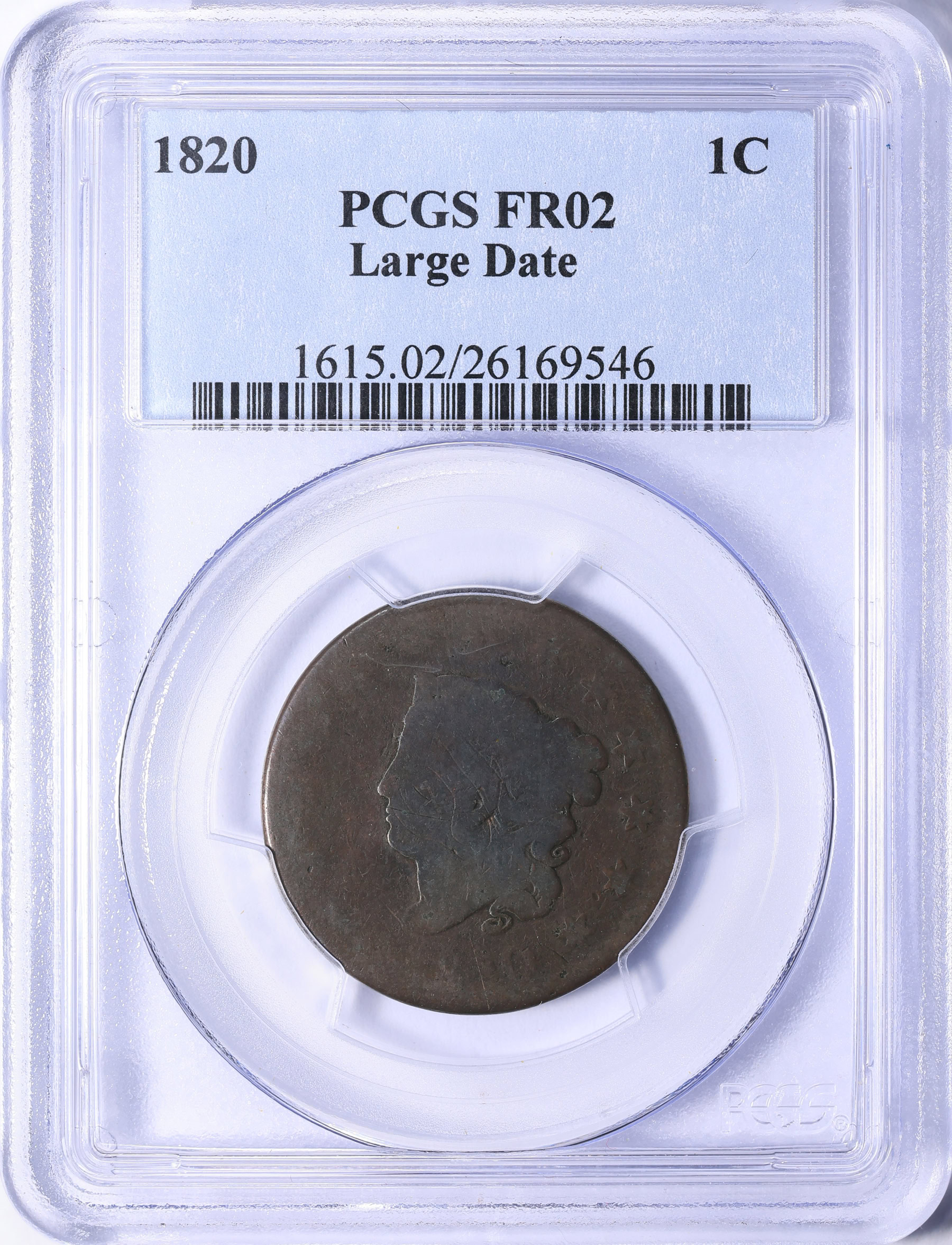 1820 Matron Cent Large Date PCGS FR-02 BN (Item 2156391 ...