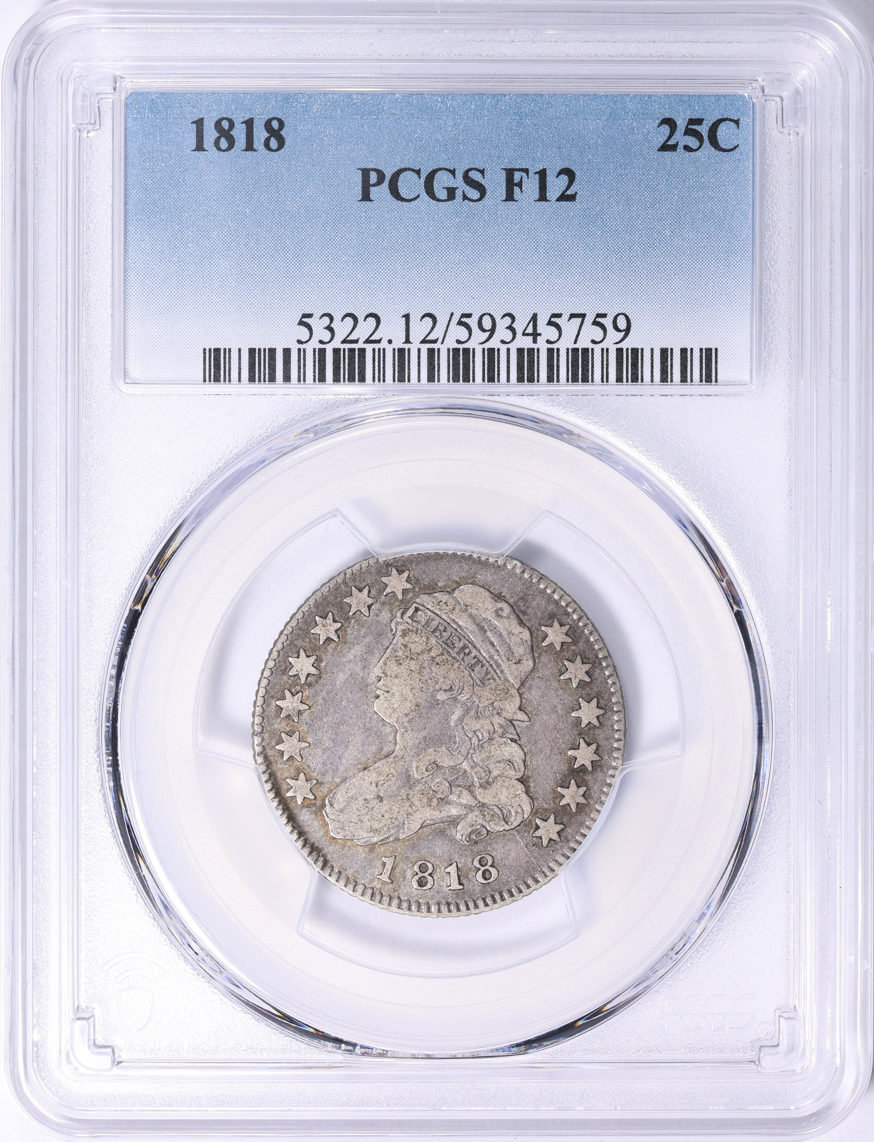 1818 Capped Bust Quarter PCGS F-12 (Item 2159727) | GreatCollections ...