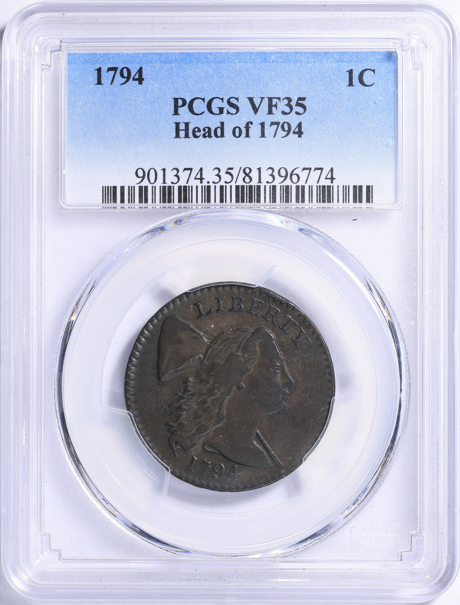 1794 Liberty Cap Cent Head of 1794 PCGS VF-35 BN (Item 2161373 ...