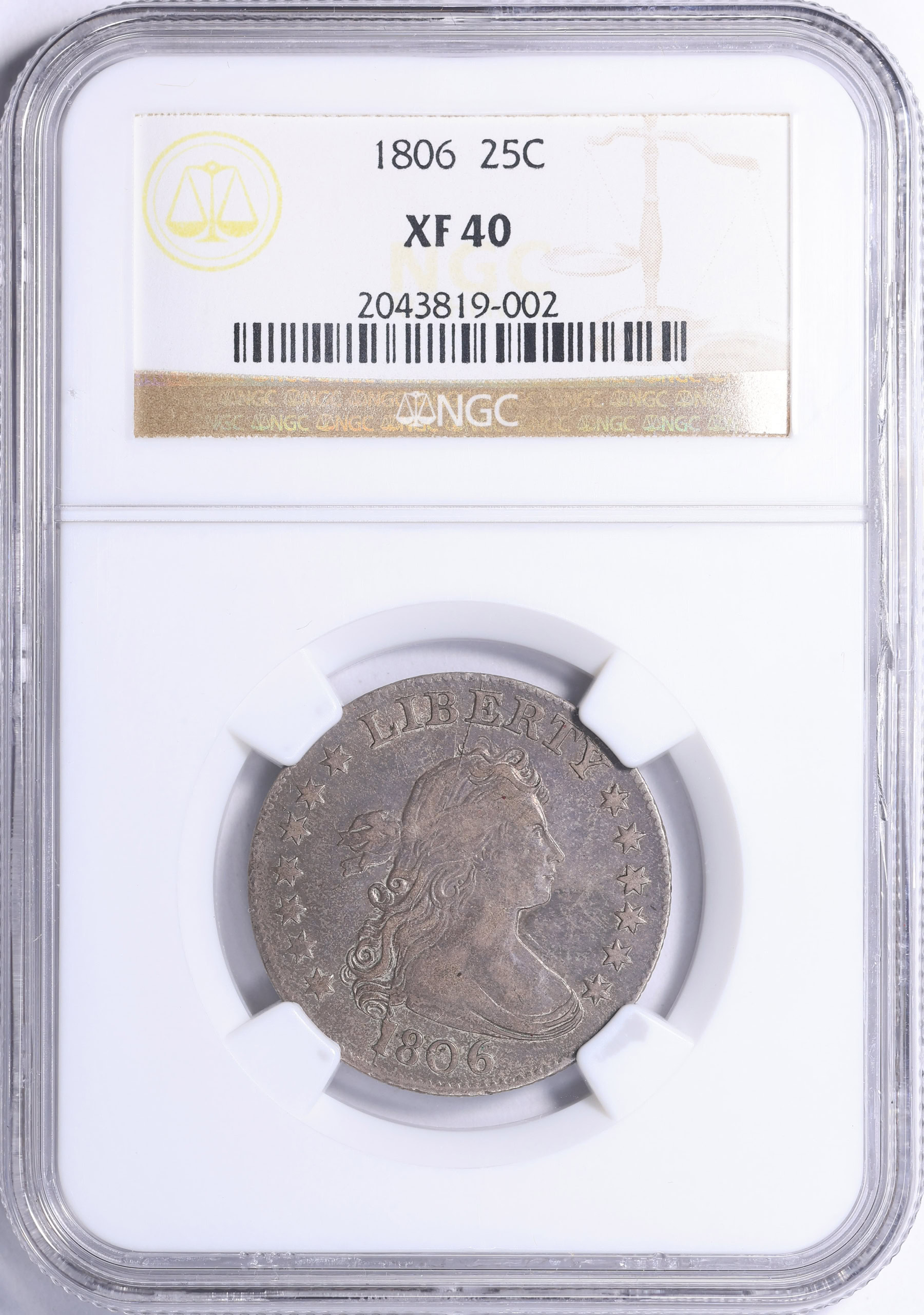 1806 Draped Bust Quarter NGC XF-40 (Item 2161553) | GreatCollections ...