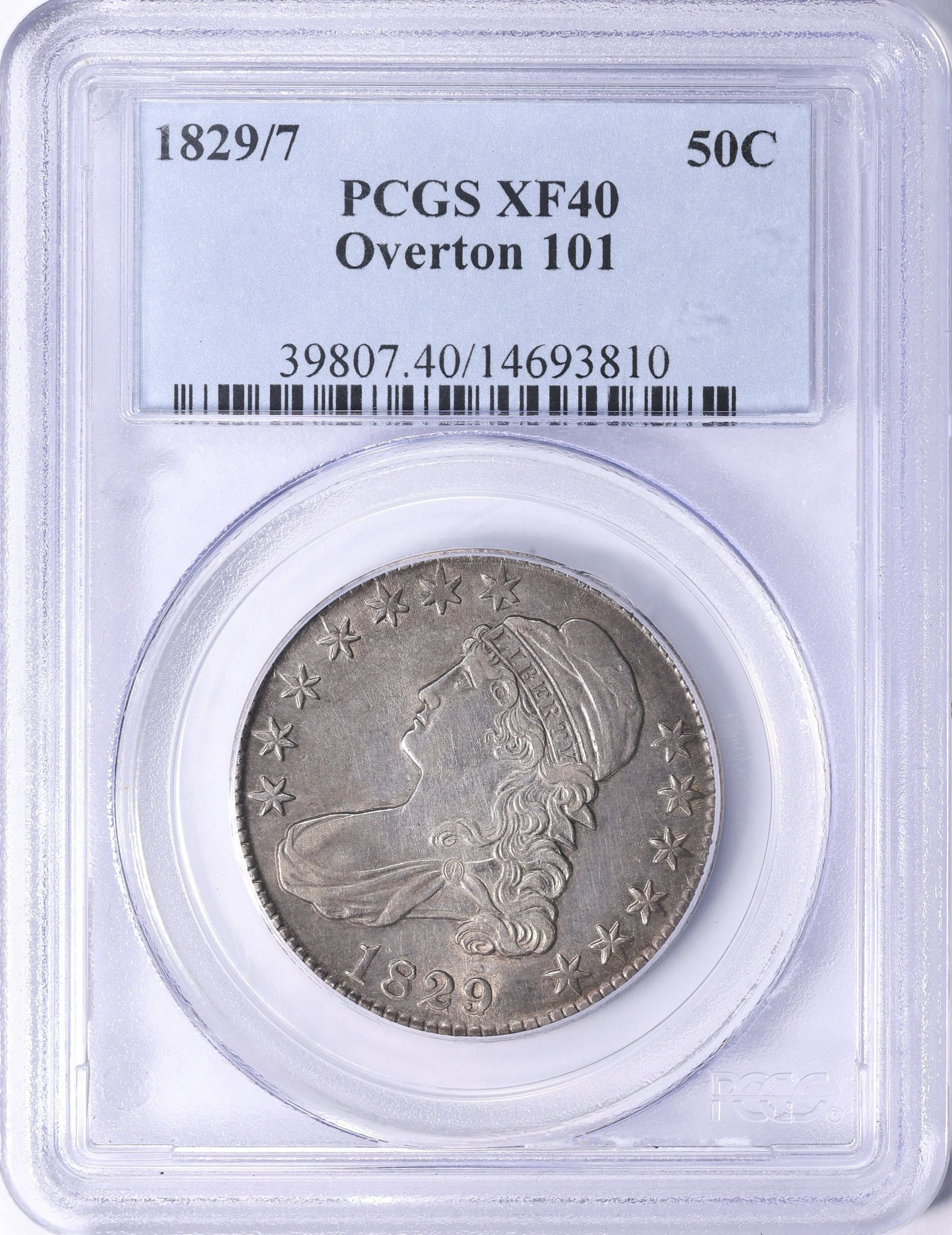1829/7 Capped Bust Half Dollar Overton 101 PCGS XF-40 (Item 2162361 ...