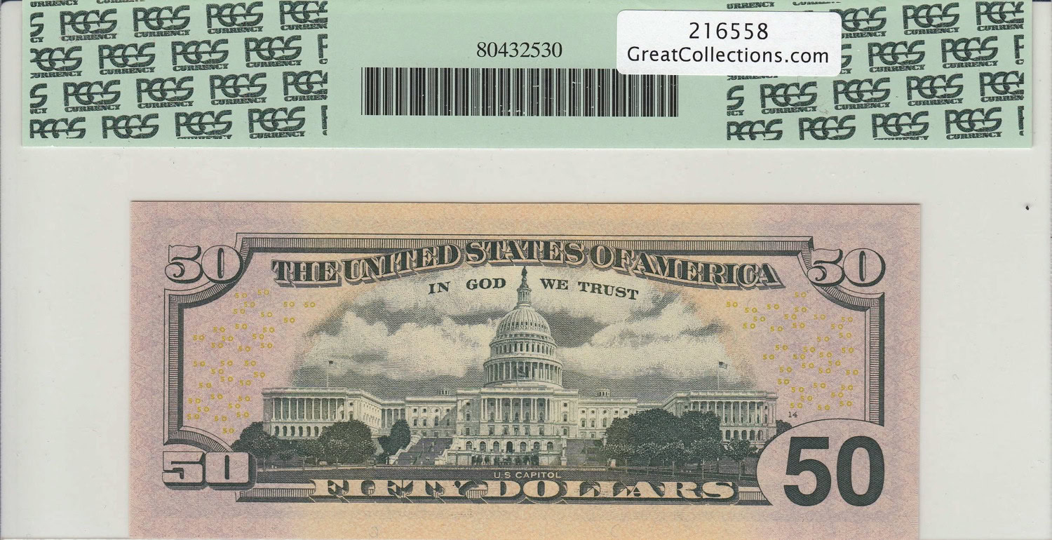 Fr. 2128-G 2004 $50 FW Federal Reserve Note Repeater Serial Number PCGS ...