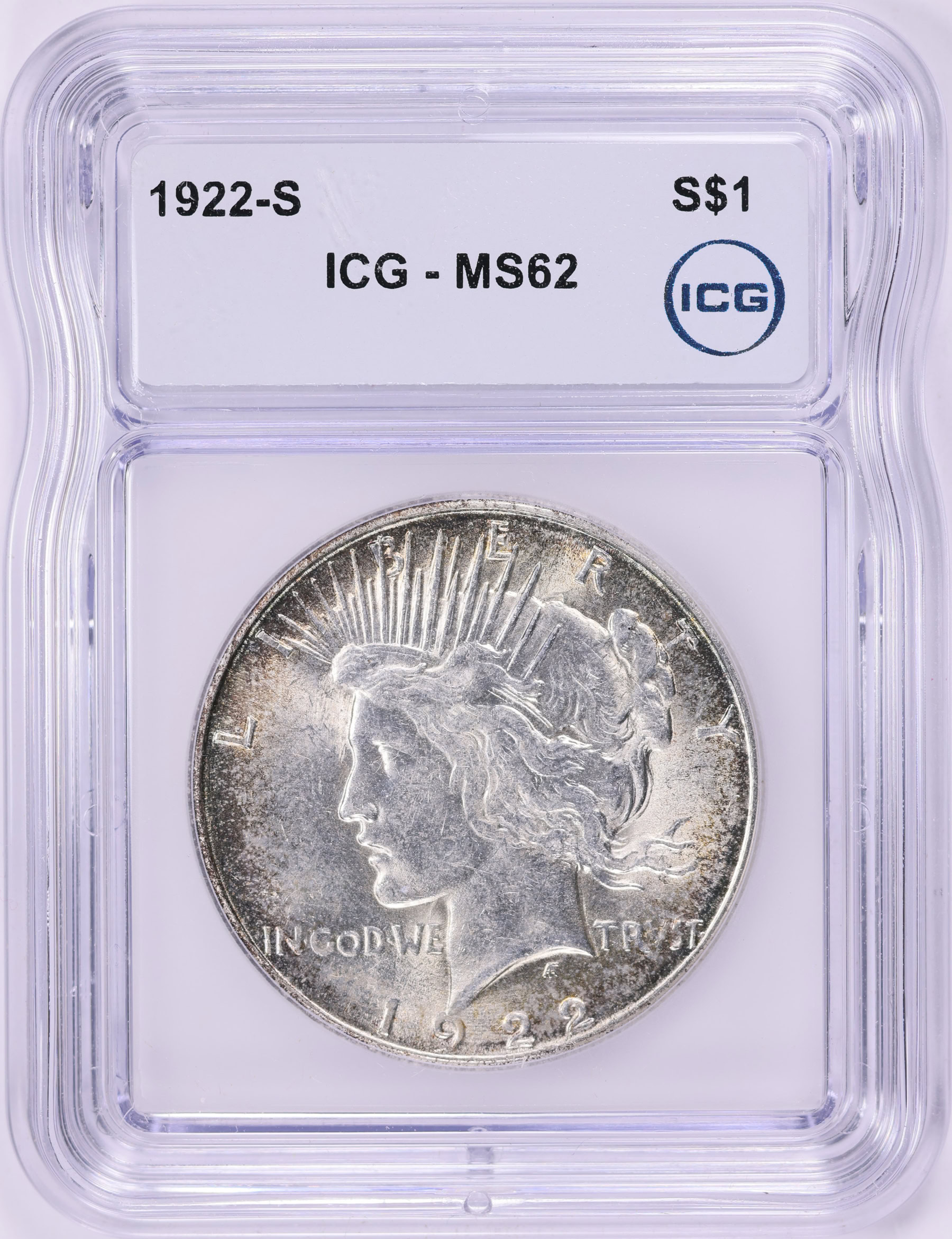 1922-S Peace Silver Dollar ICG MS-62 (Toned) (Item 2165844 ...