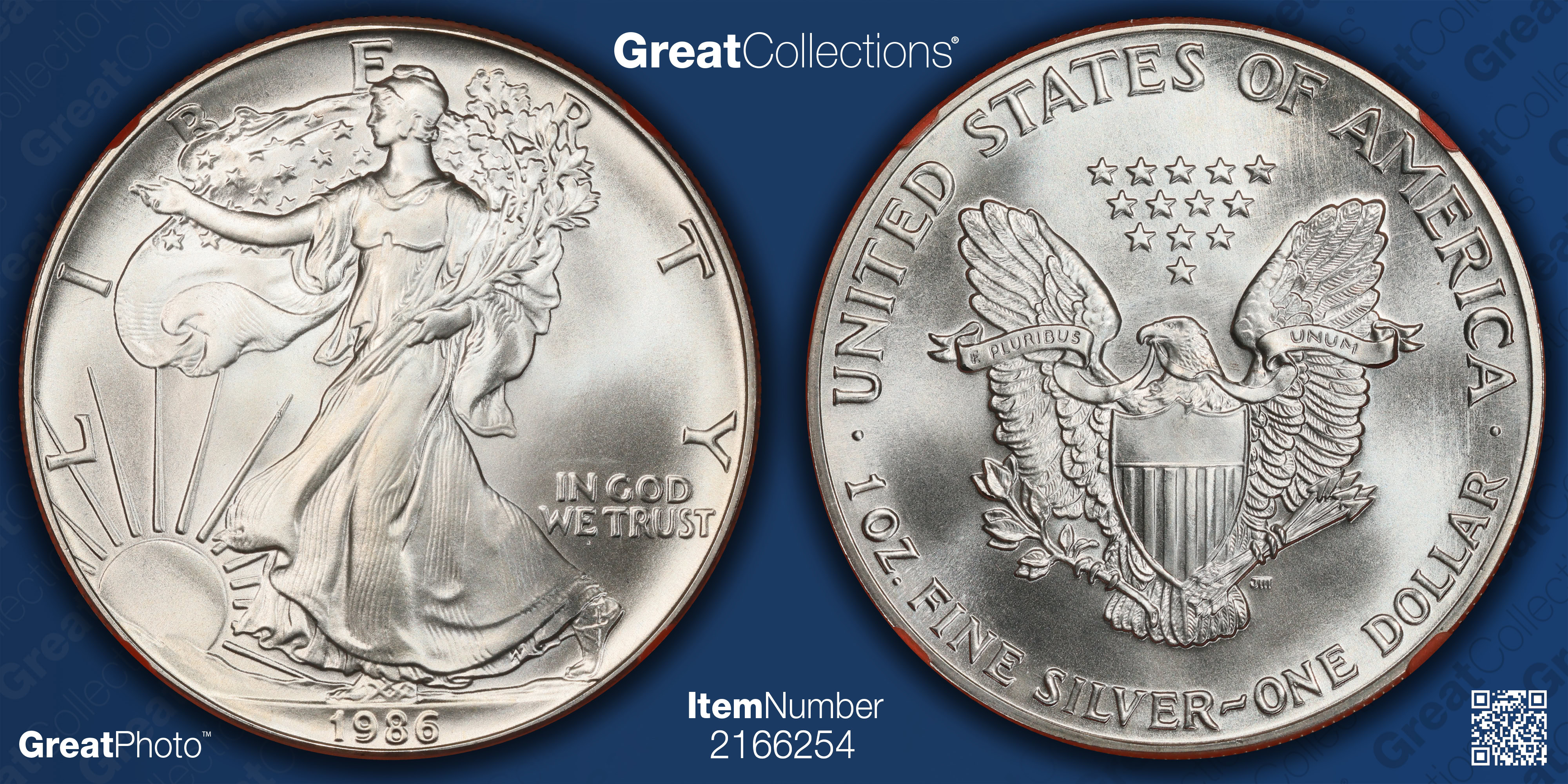 1986-(S) $1 Silver Eagle Struck at San Francisco NGC MS-69 (Orange ...