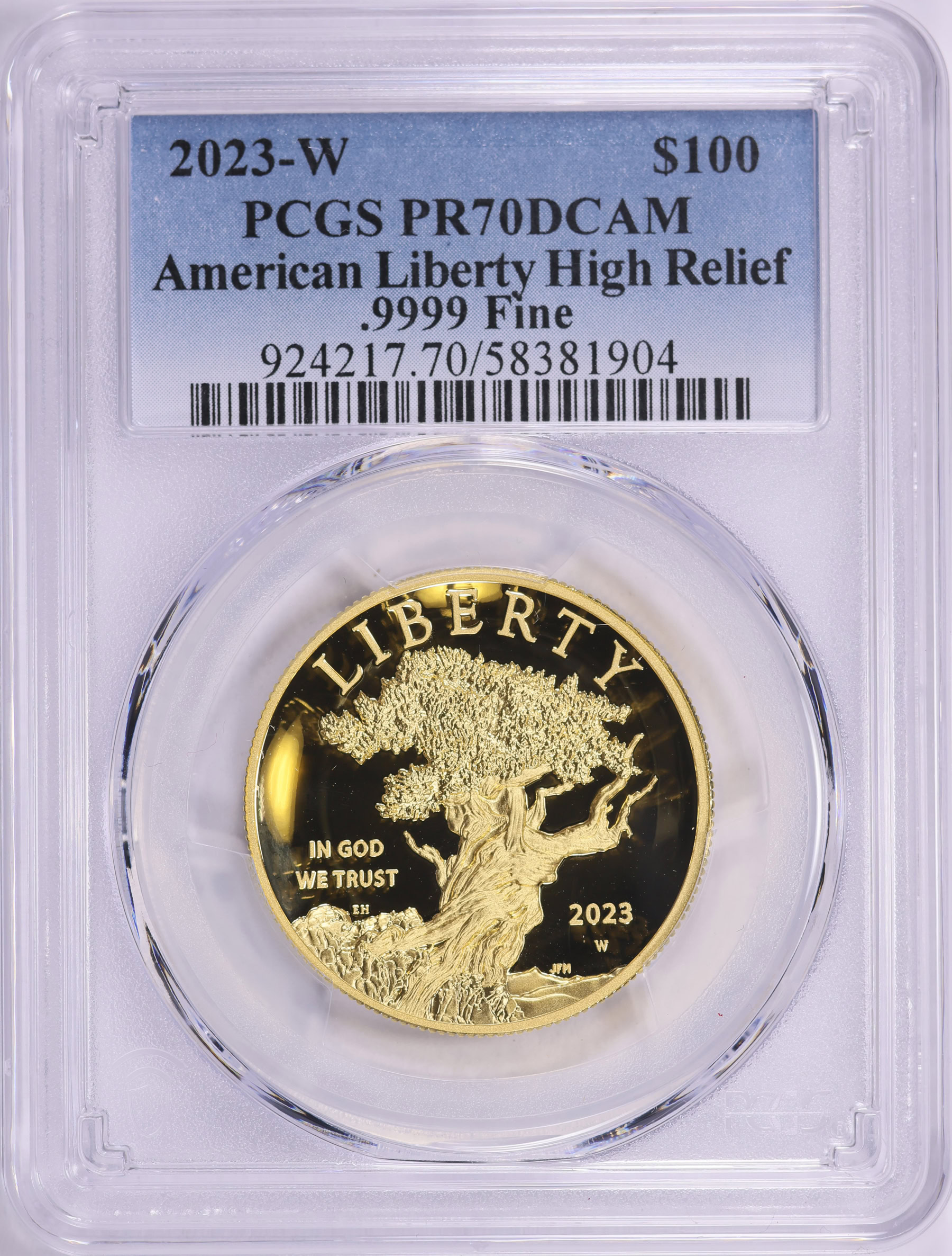 2023-W Gold $100 American Liberty High Relief PCGS Proof-70 DCAM | PCGS ...