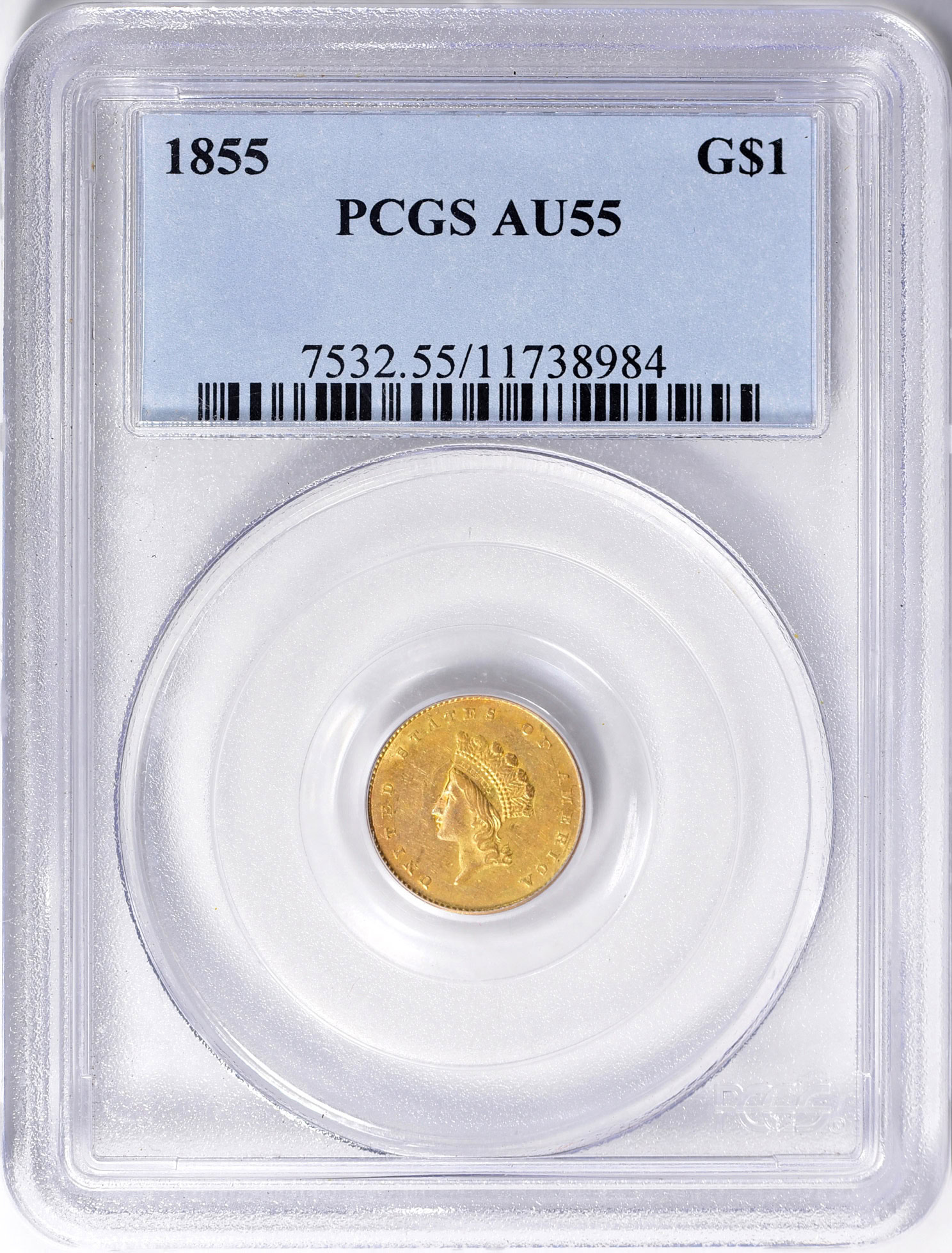 1855 Indian Princess Gold Dollar PCGS AU-55 (Item 2168370 ...