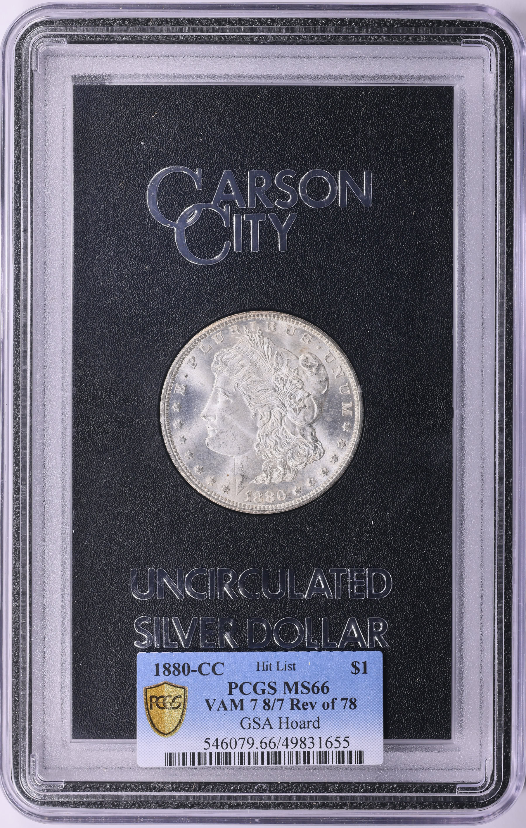 1880-CC Morgan Silver Dollar 8/7 Reverse of 1878 VAM-7 GSA Hoard *Hit ...