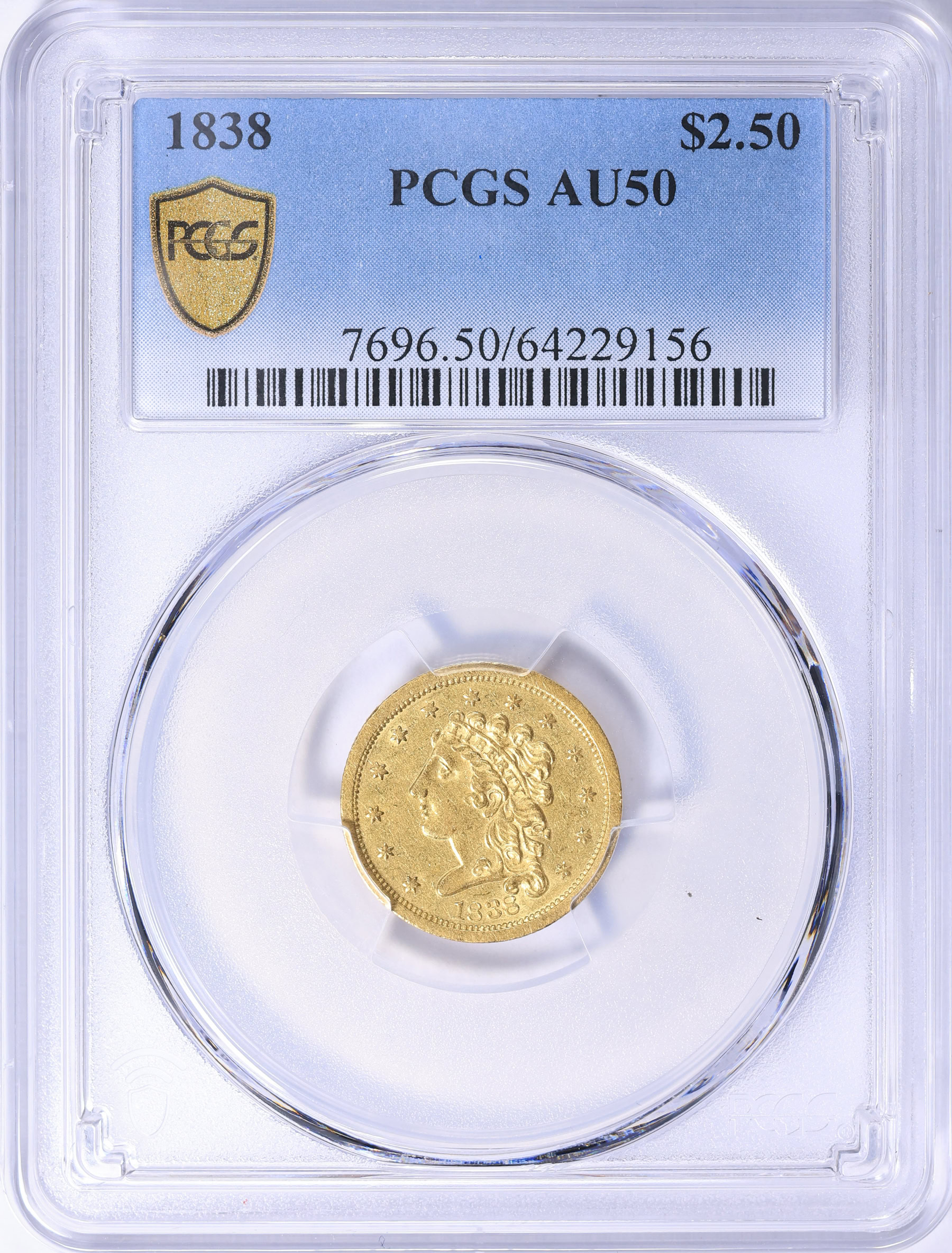 1838 Classic Gold Quarter Eagle PCGS AU-50 (Item 2171957 ...