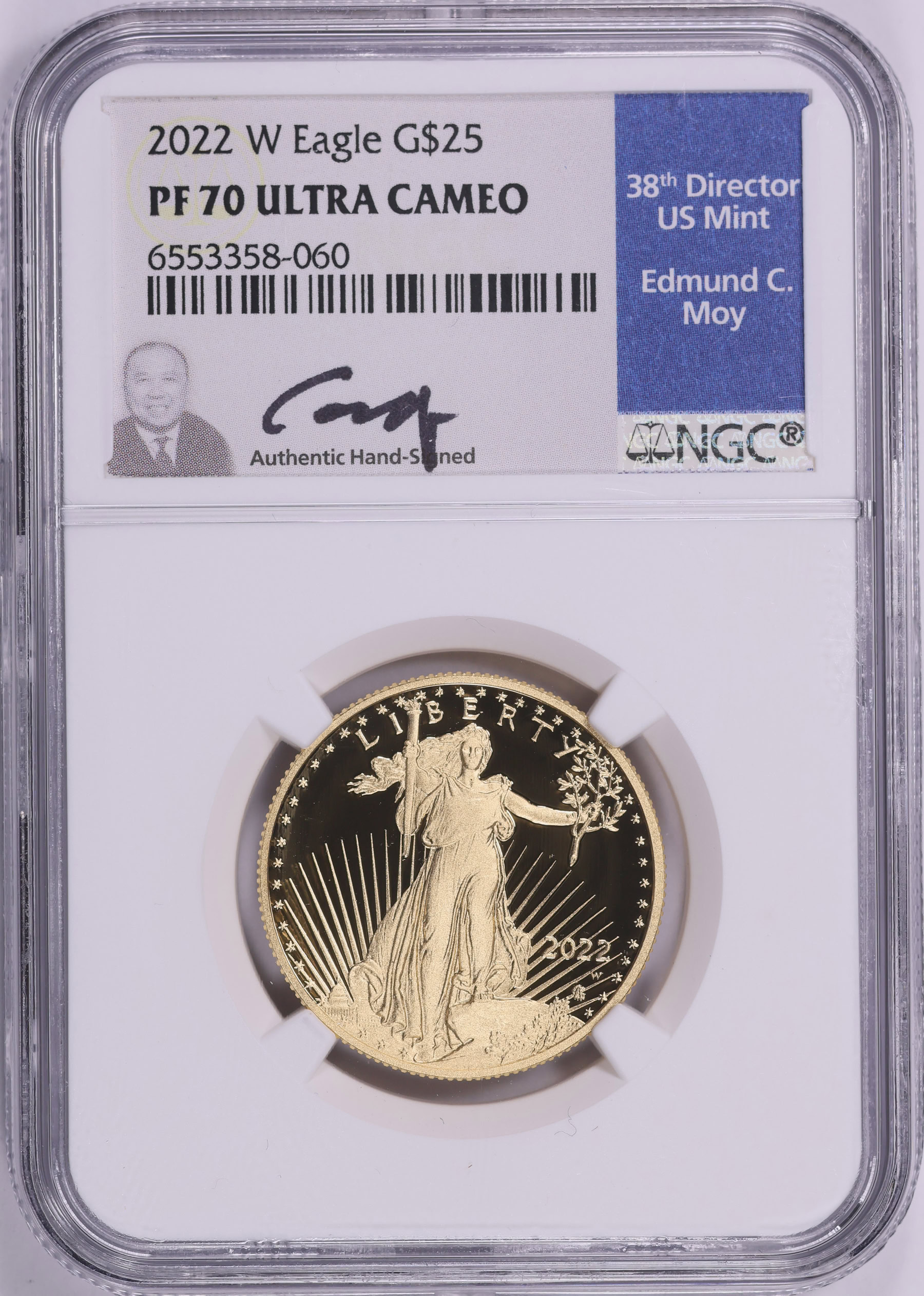 2022-W $25 Half-Ounce Gold American Eagle NGC Proof-70 UC (Moy Signed ...