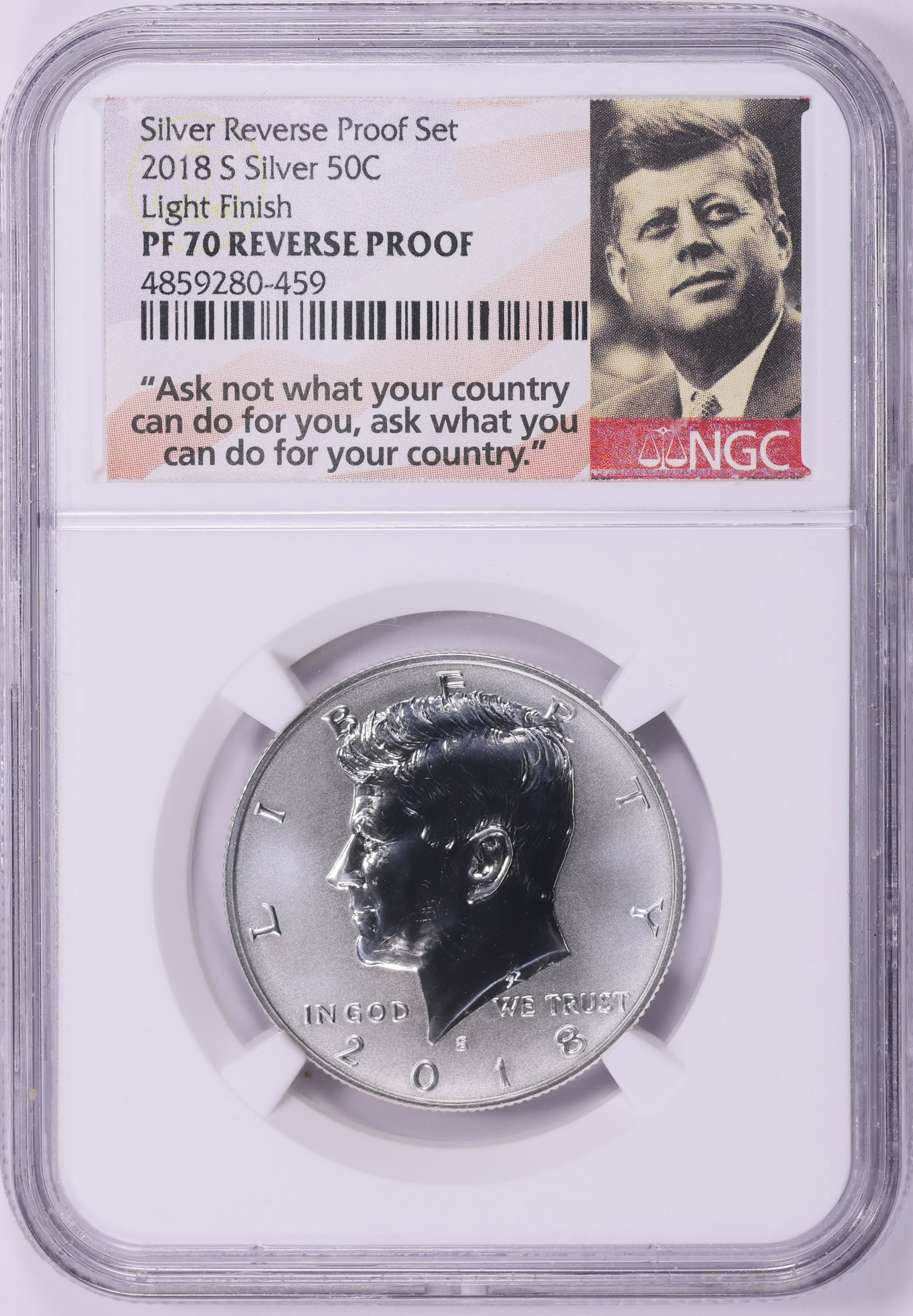 2018-S Kennedy Half Dollar Silver Reverse Proof Light Finish (From the ...