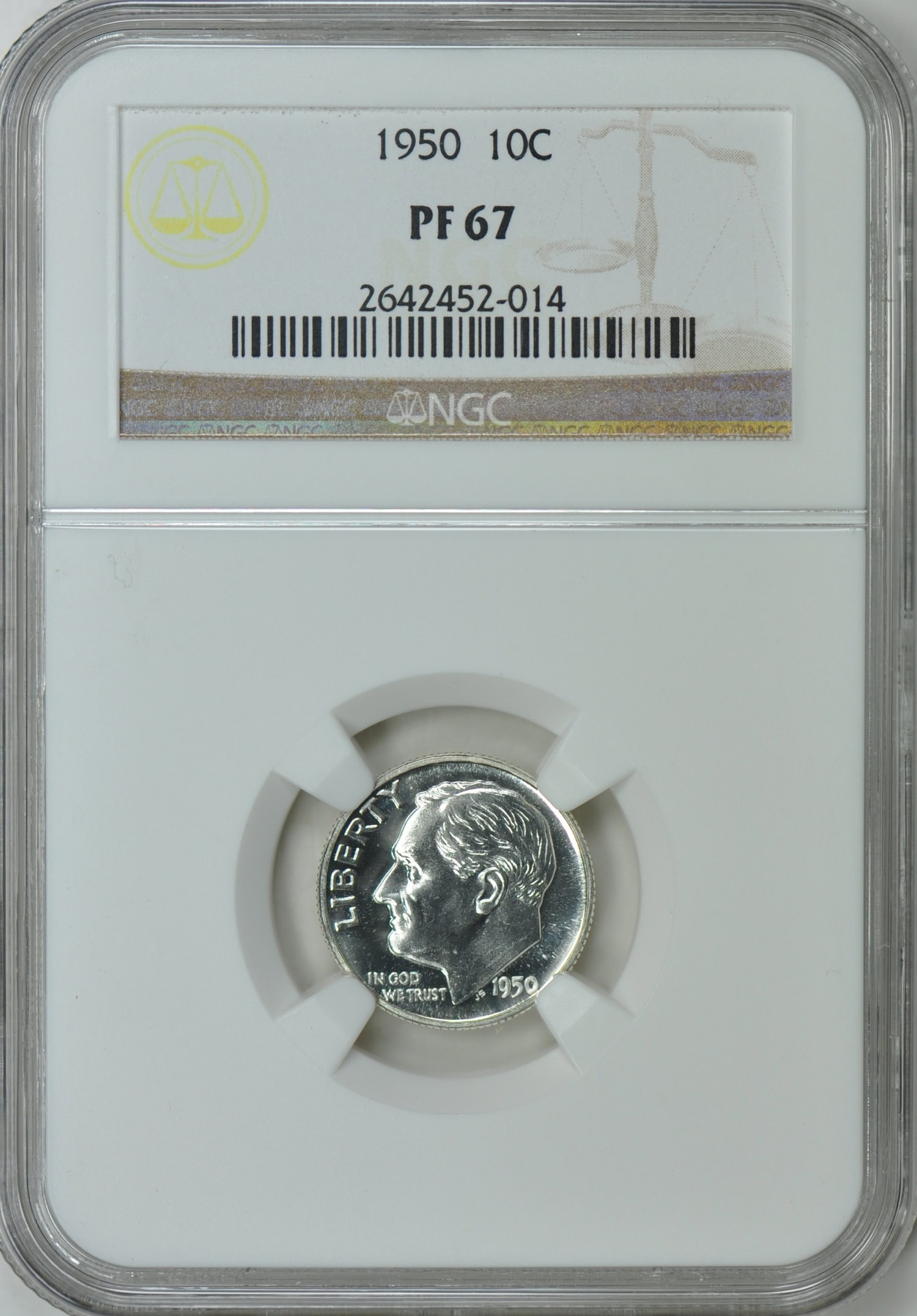 1950 Roosevelt Dime NGC Proof-67 (Item 236318) | GreatCollections Coin ...