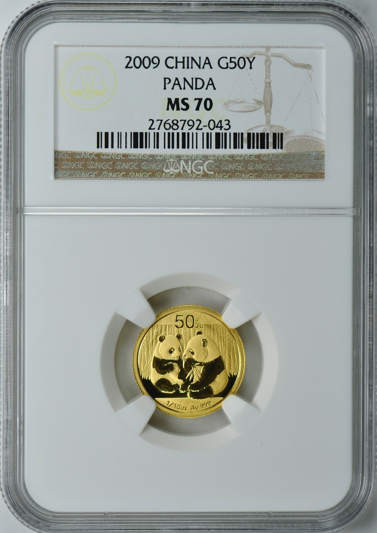 China 2009 Gold 50 Yuan Panda NGC MS-70 (AGW 0.10 oz.) (Item 24591 ...