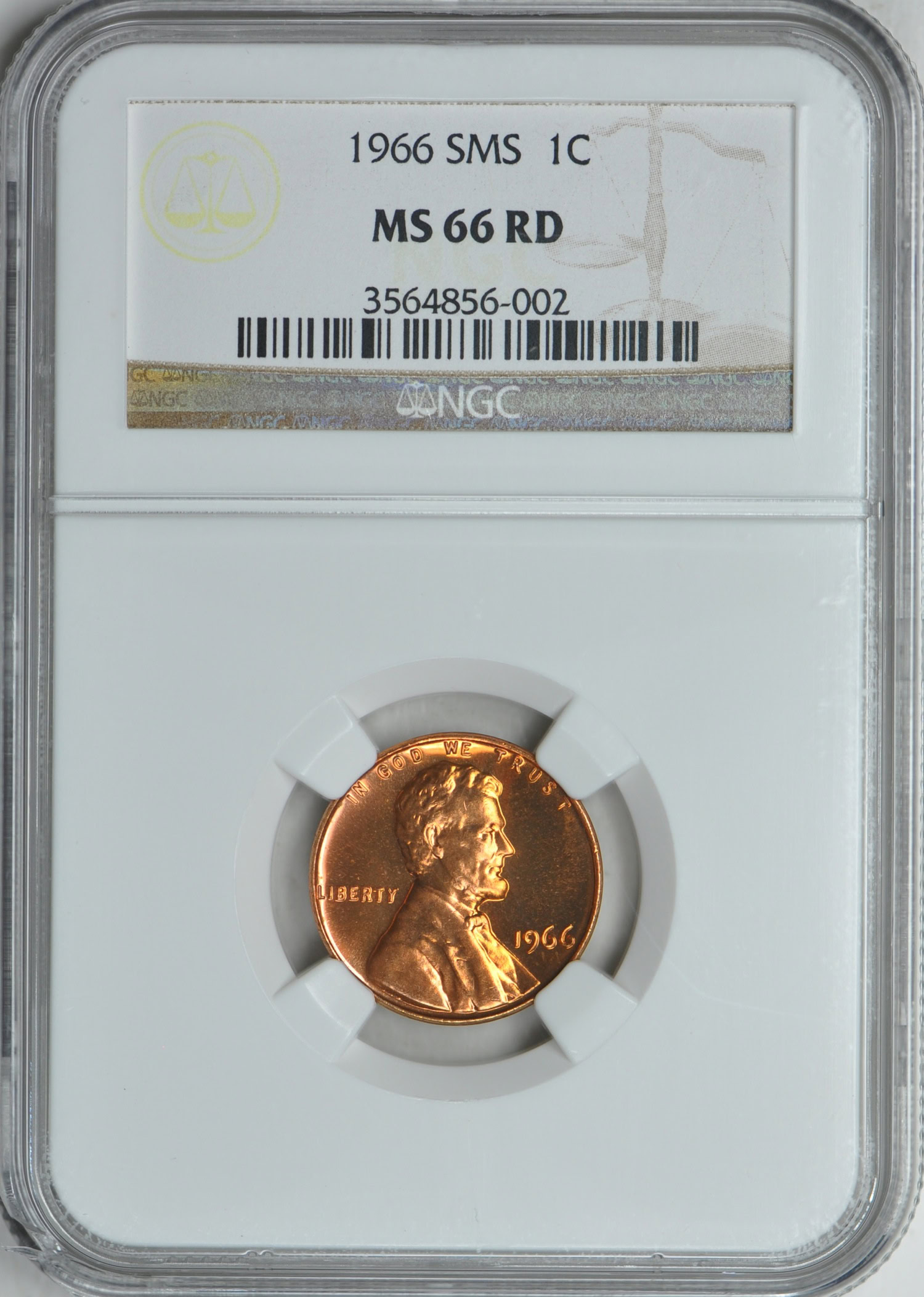 1966 Lincoln Cent SMS NGC MS-66 RD (4 Coins) (Item 270163 ...