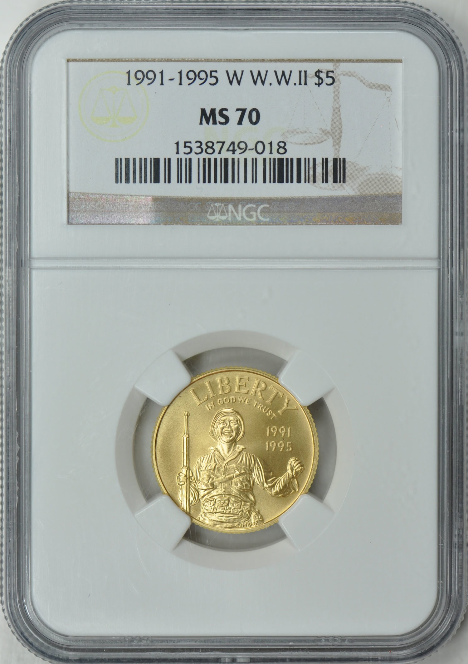 1991-95-W 50th Anniversary of World War II Gold $5 NGC MS-70 (Item ...