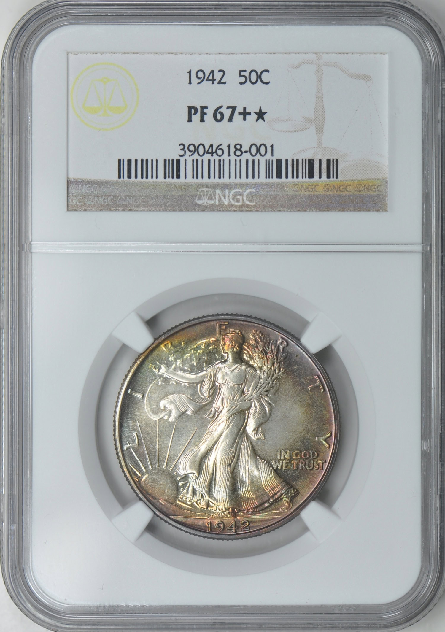 1942 Walking Liberty Half Dollar NGC Proof-67+ ★ (Toned) (Item 286221 ...